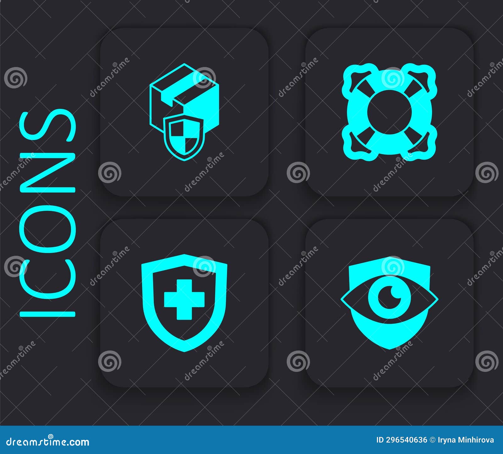 Set Shield and Eye, Delivery Security with Shield, Lifebuoy and ...