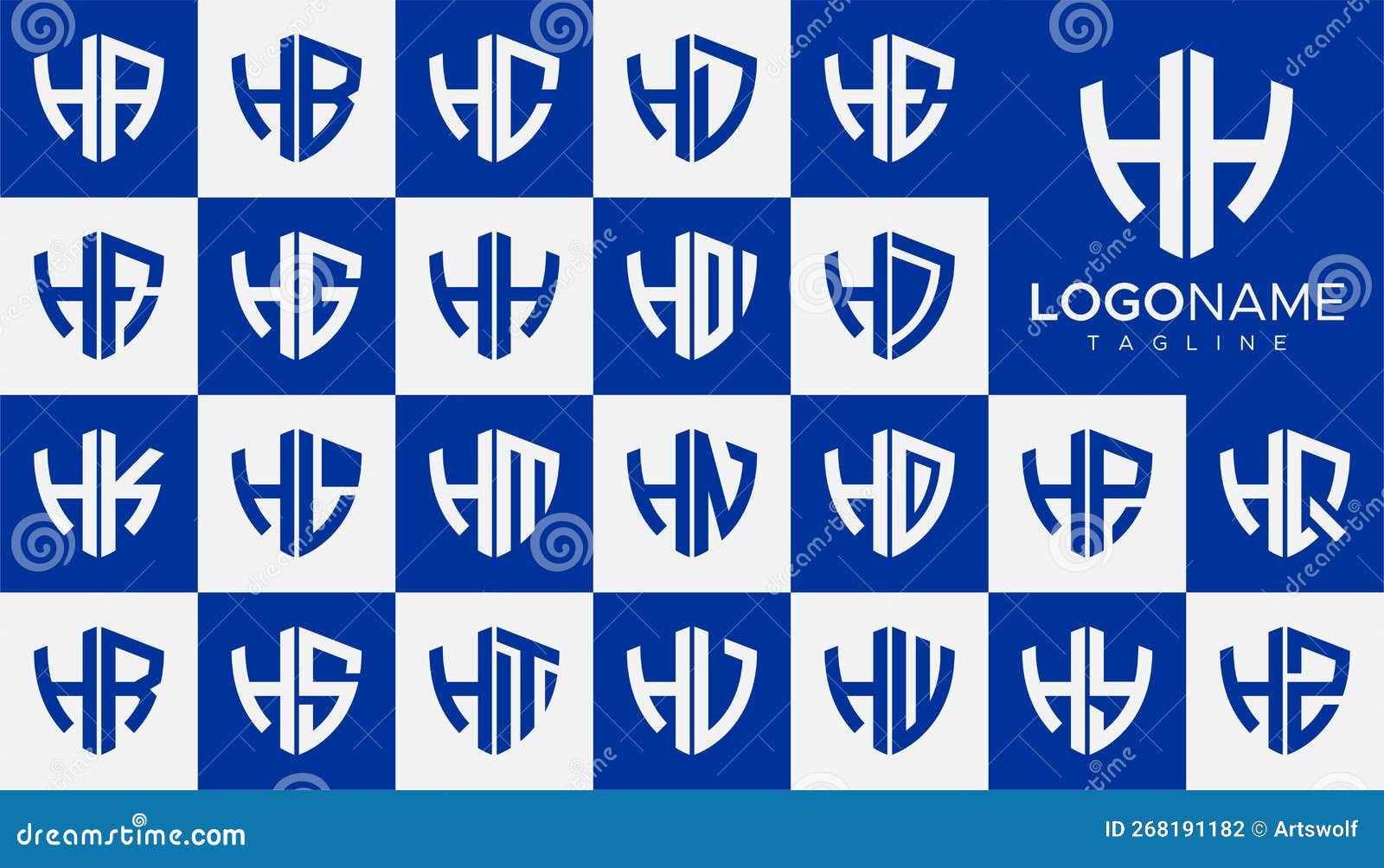 Set of Shield H Letter Logo Design Vector. Simple Security H Logo ...