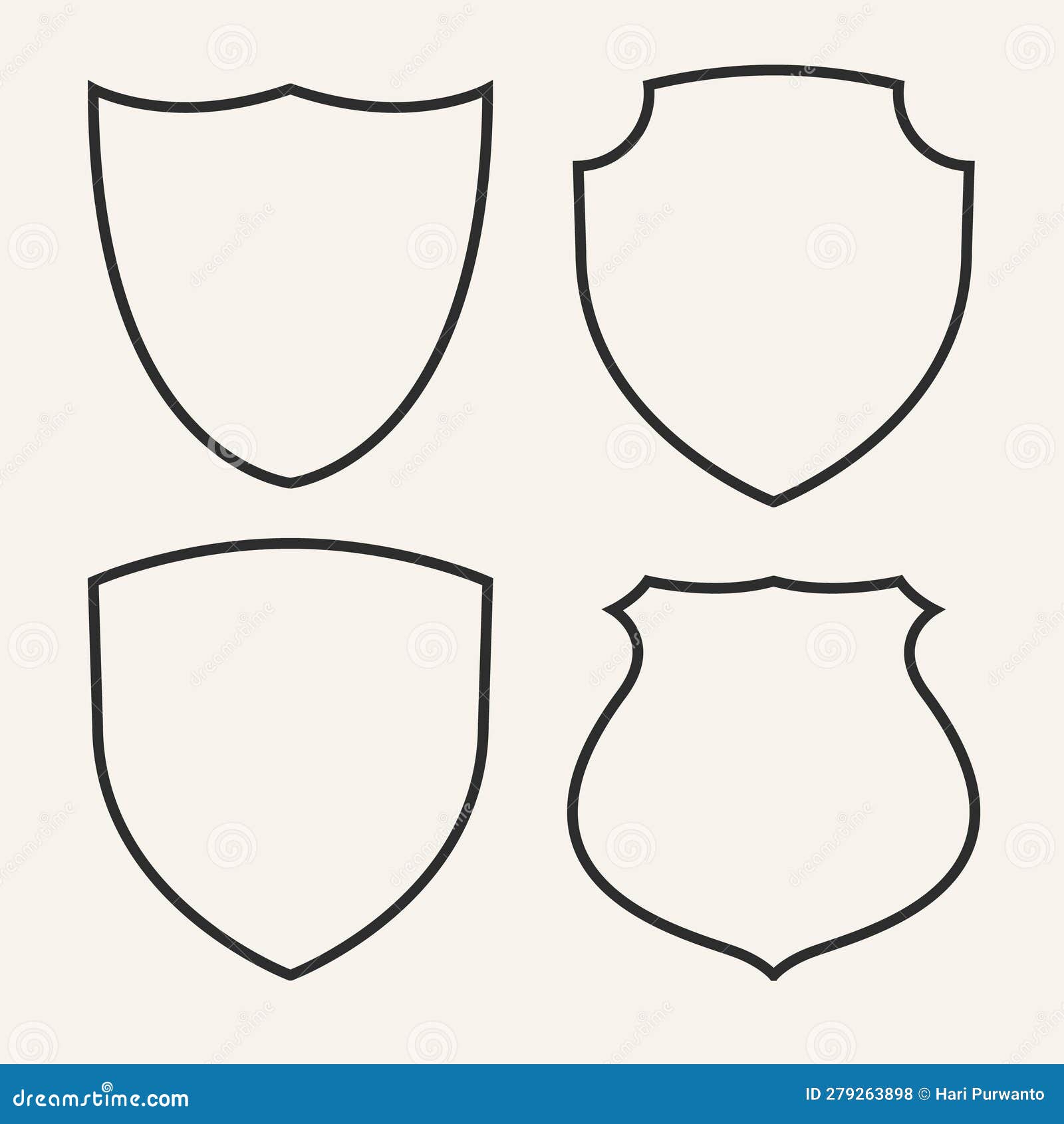 Set Shield Line Art Logo Vector Design Bundle Stock Vector ...