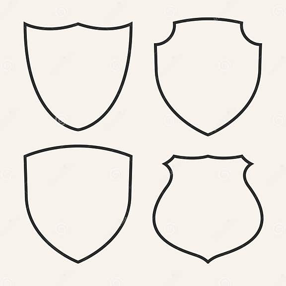 Set Shield Line Art Logo Vector Design Bundle Stock Vector ...