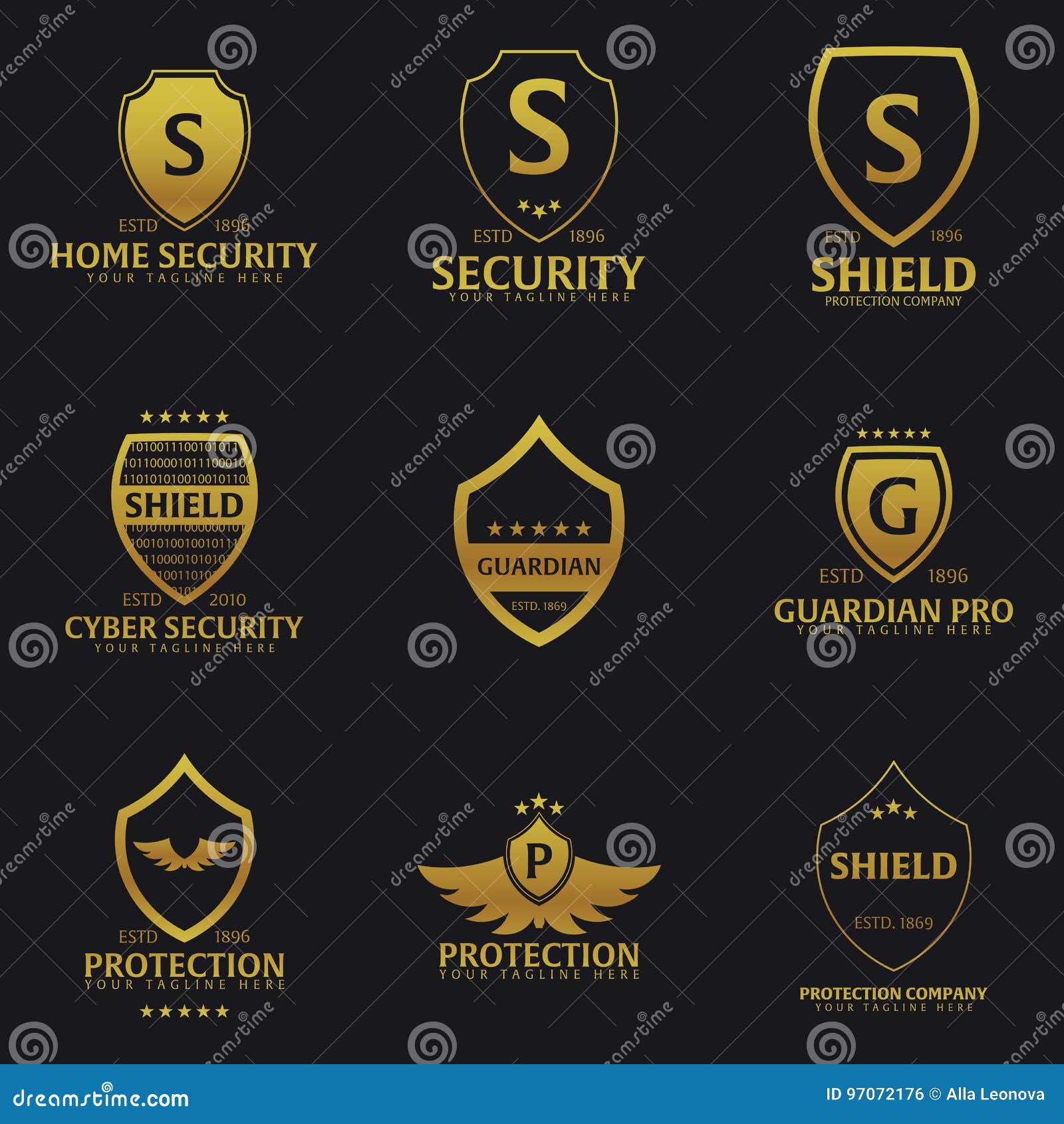 Set of Shield Logo. Protection Company. Security. Guardian. Vector ...