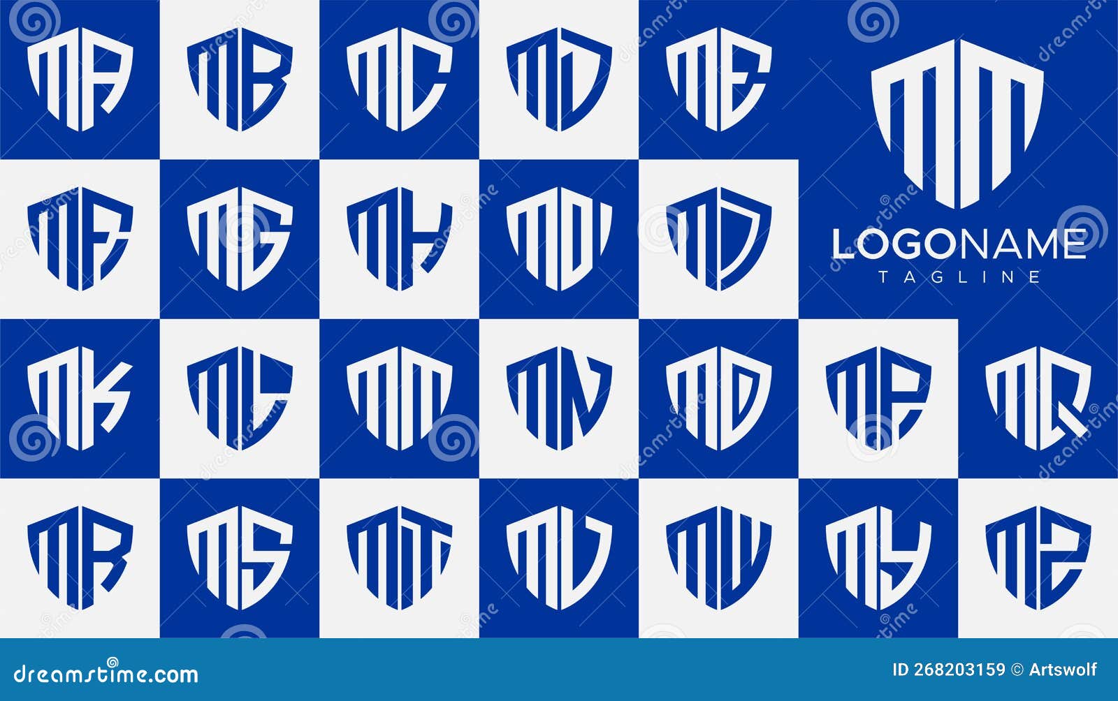 Set of Shield M Letter Logo Design Vector. Simple Security M Logo ...