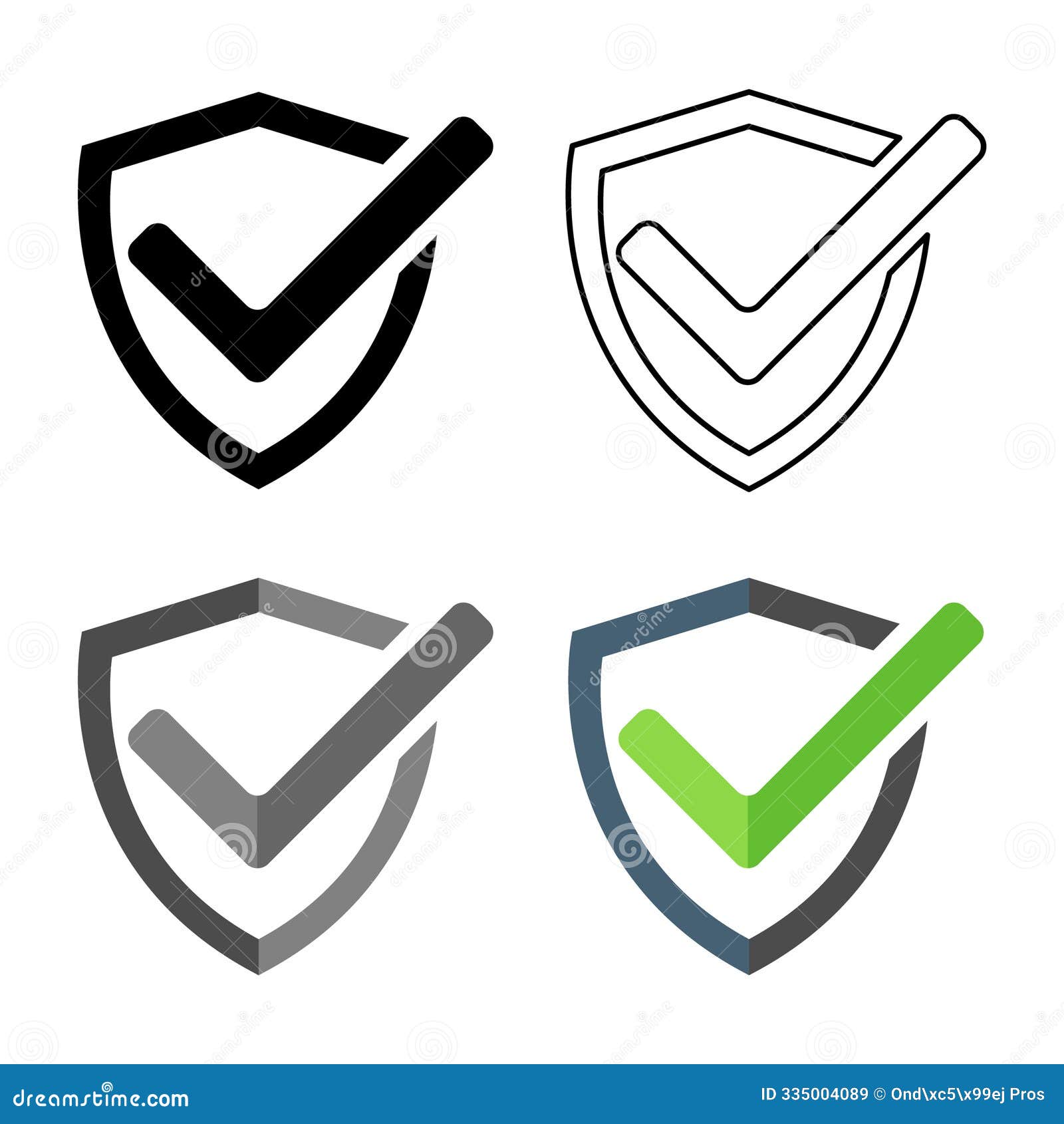 Set of Shield Protect Icon, Safety Mark Web Design, Guard Symbol Vector ...