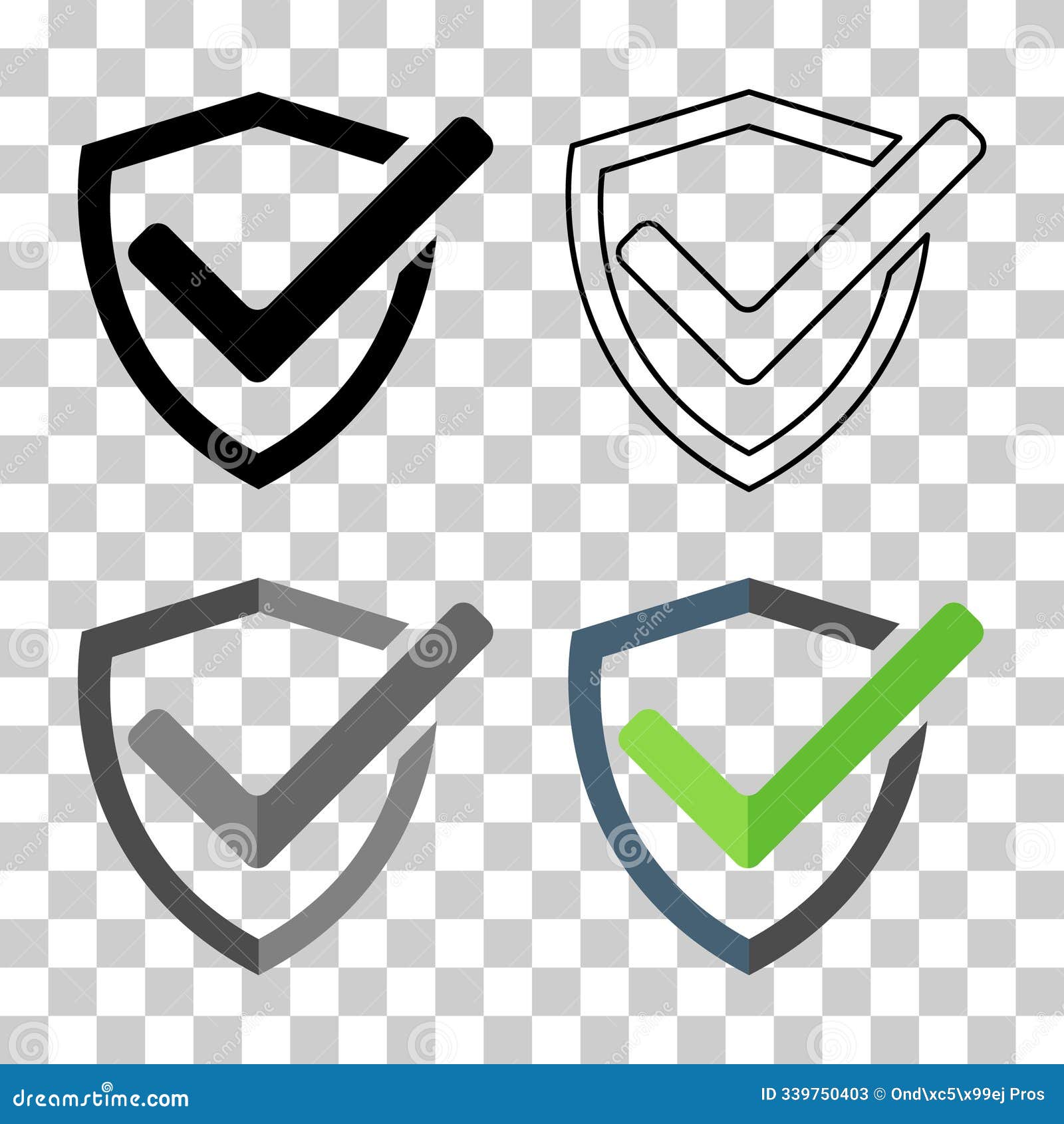 Set of Shield Protect Icon, Safety Mark Web Design, Guard Symbol Vector ...