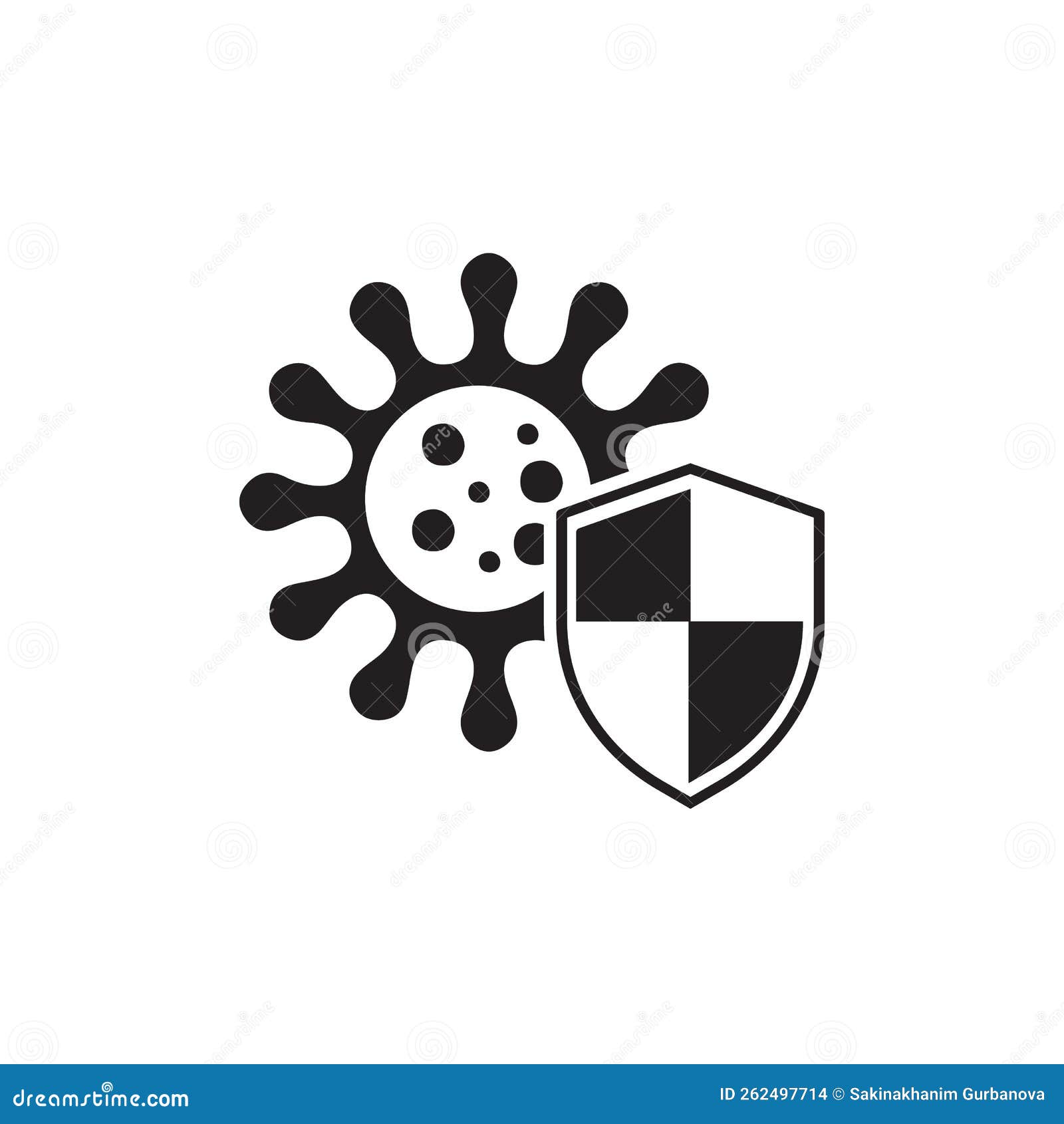 Set Shield Protecting from Virus, Germs and Bacteria Icon Isolated on ...