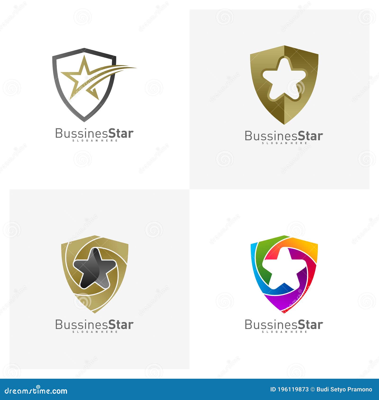 Set of Shield Star Logo Template Design Vector, Concept, Creative ...