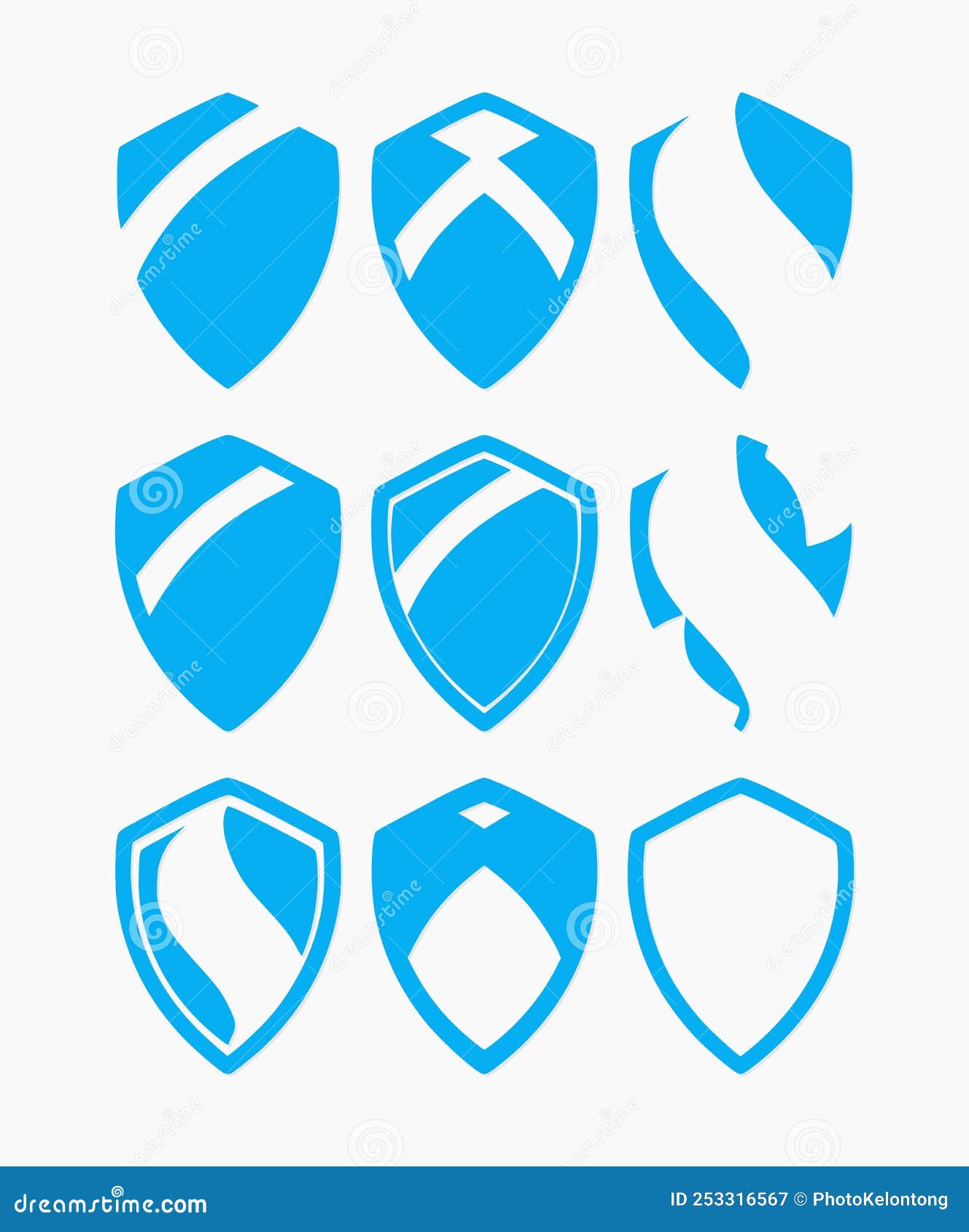 Set Of Shield Symbols Or Badges Cartoon Vector | CartoonDealer.com ...
