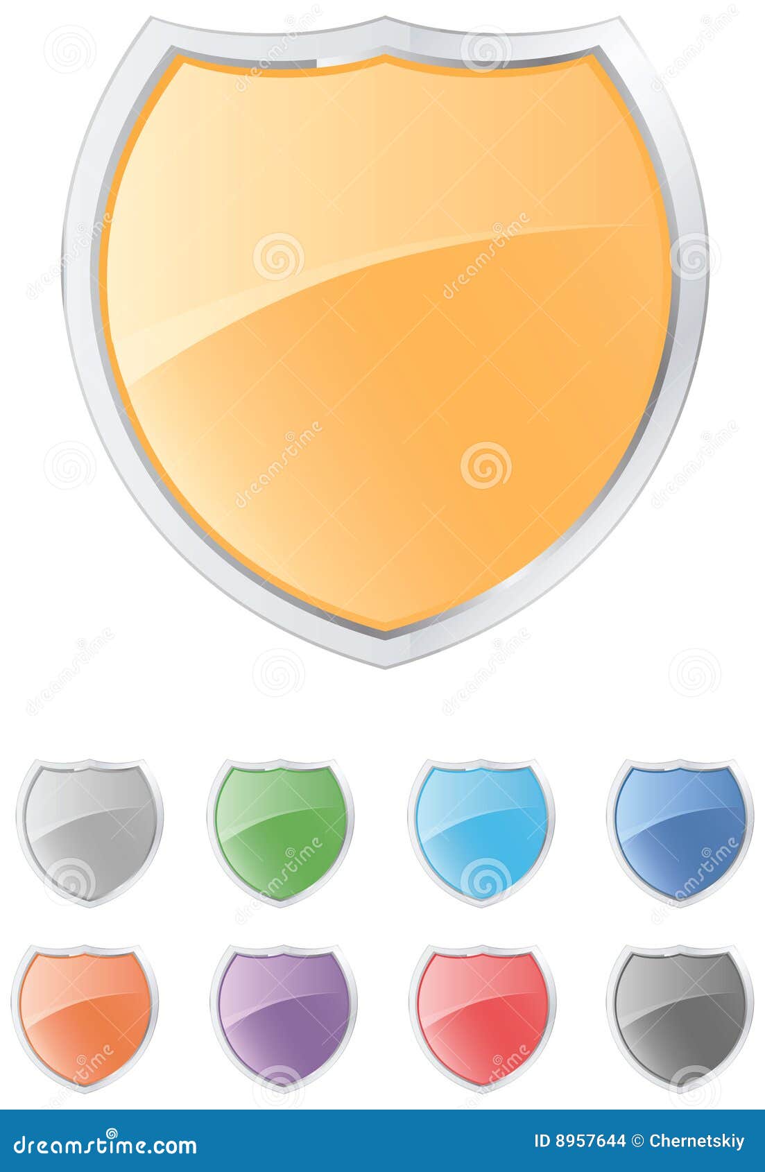 Set of shields stock vector. Illustration of isolated - 8957644