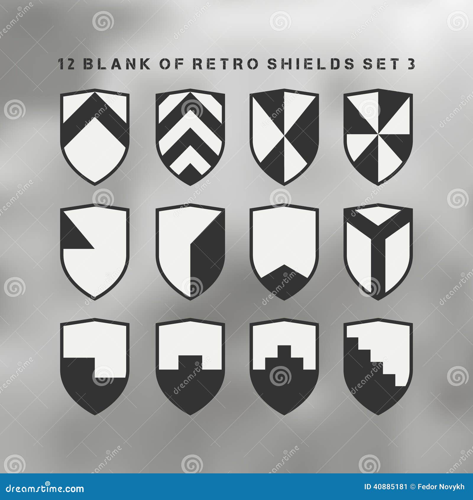 Set of Shields Black and White Stock Vector - Illustration of cross ...