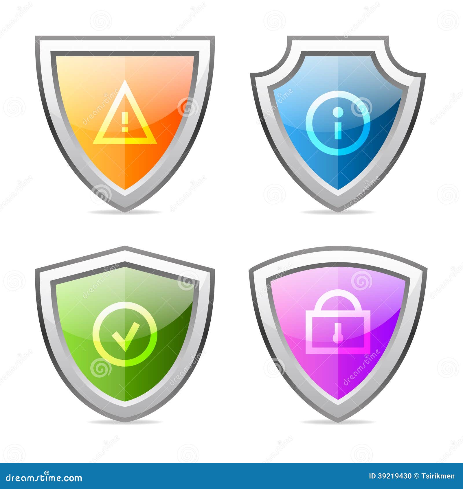 Set Shields with Identification Signs Stock Vector - Illustration of ...