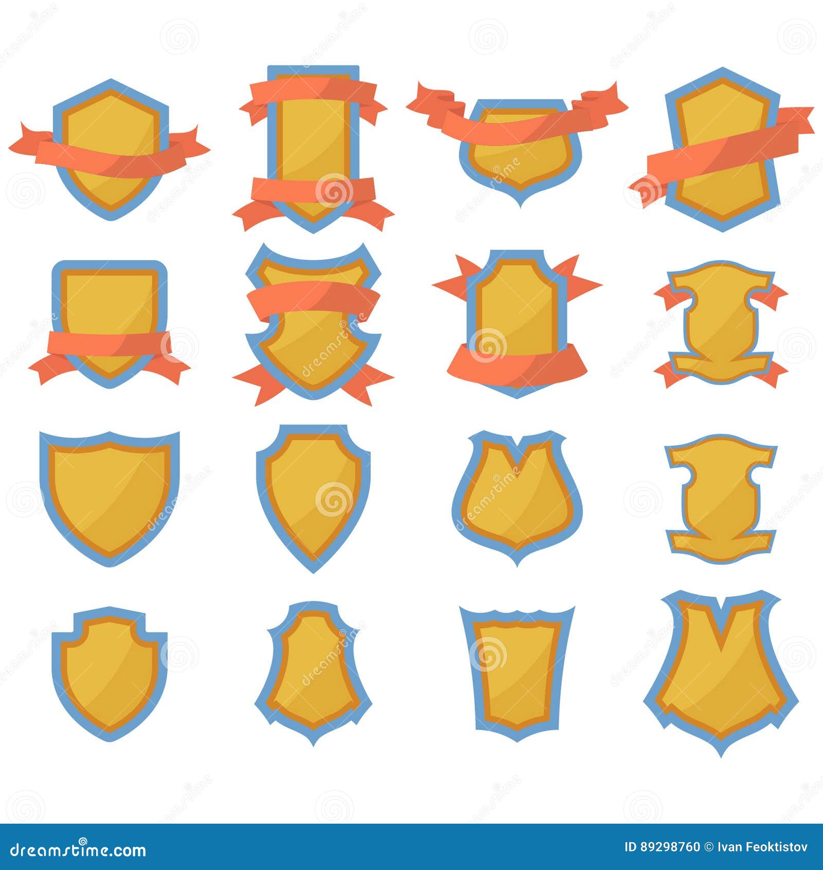 Set of shields logo stock vector. Illustration of crest - 89298760