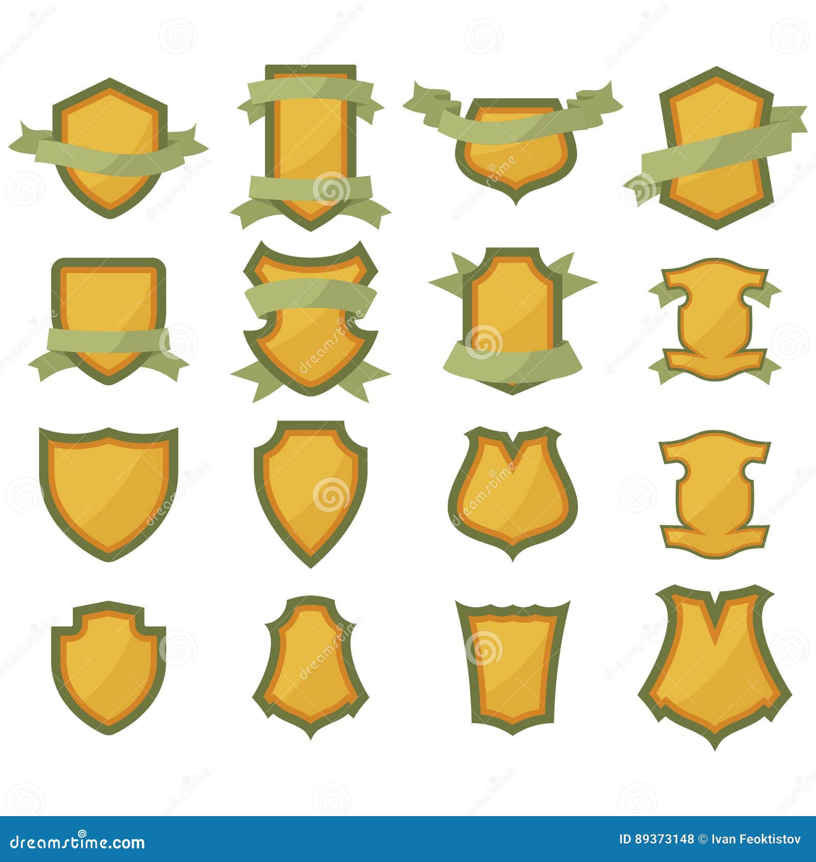 Set of shields logo stock vector. Illustration of label - 89373148