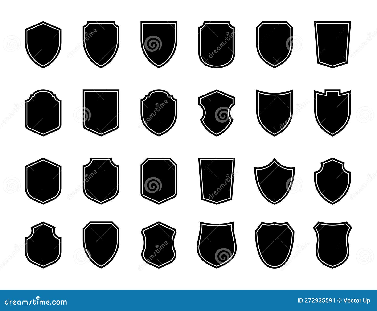 Set of Shields. Protect Signs. Knight Award Stock Vector - Illustration ...