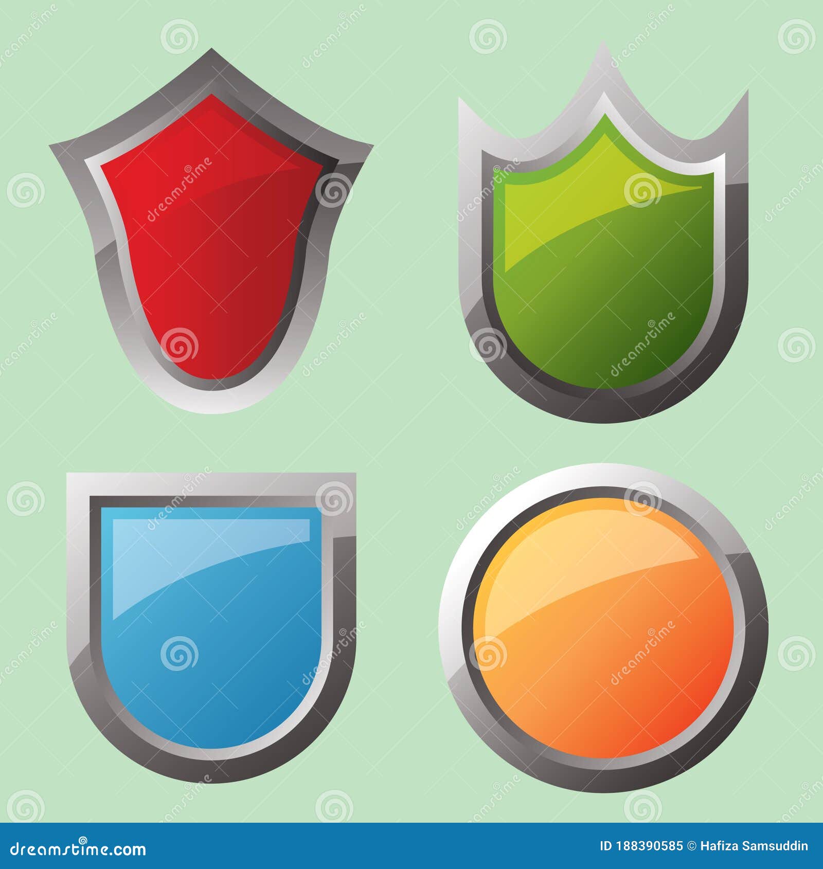 Set of Shields. Vector Illustration Decorative Design Stock Vector ...