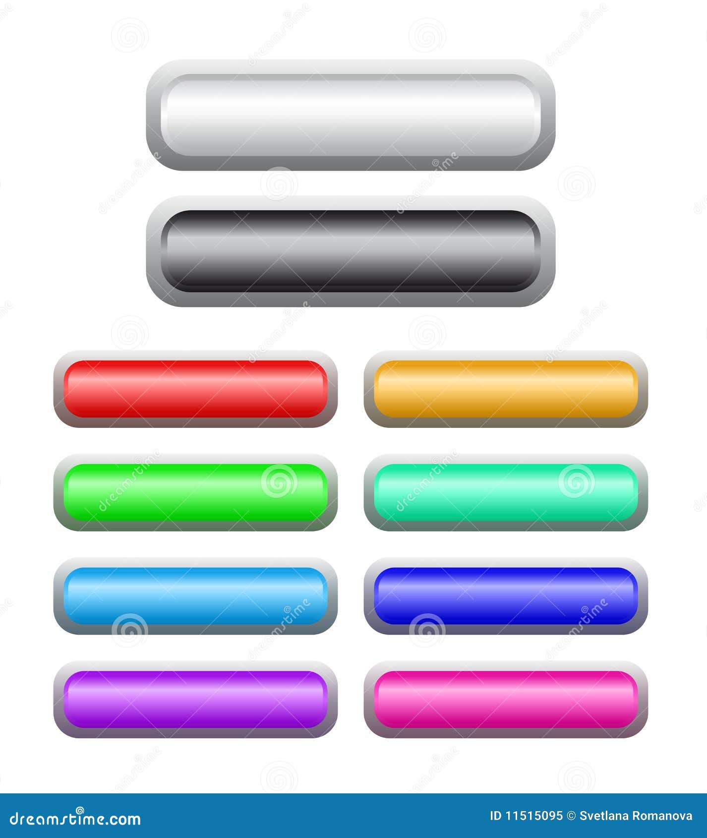 Set of shine buttons stock vector. Illustration of player - 11515095