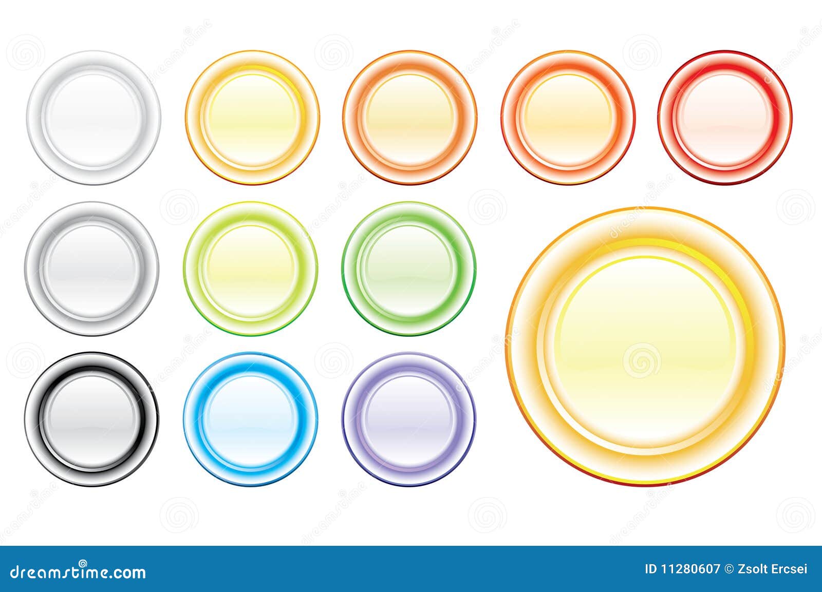 Set of Shiny Empty Vector Buttons Stock Vector - Illustration of shadow ...