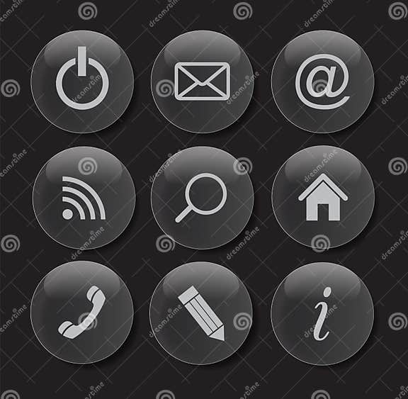 Set of Shiny Glass Web Buttons Vector Illustration Stock Vector ...