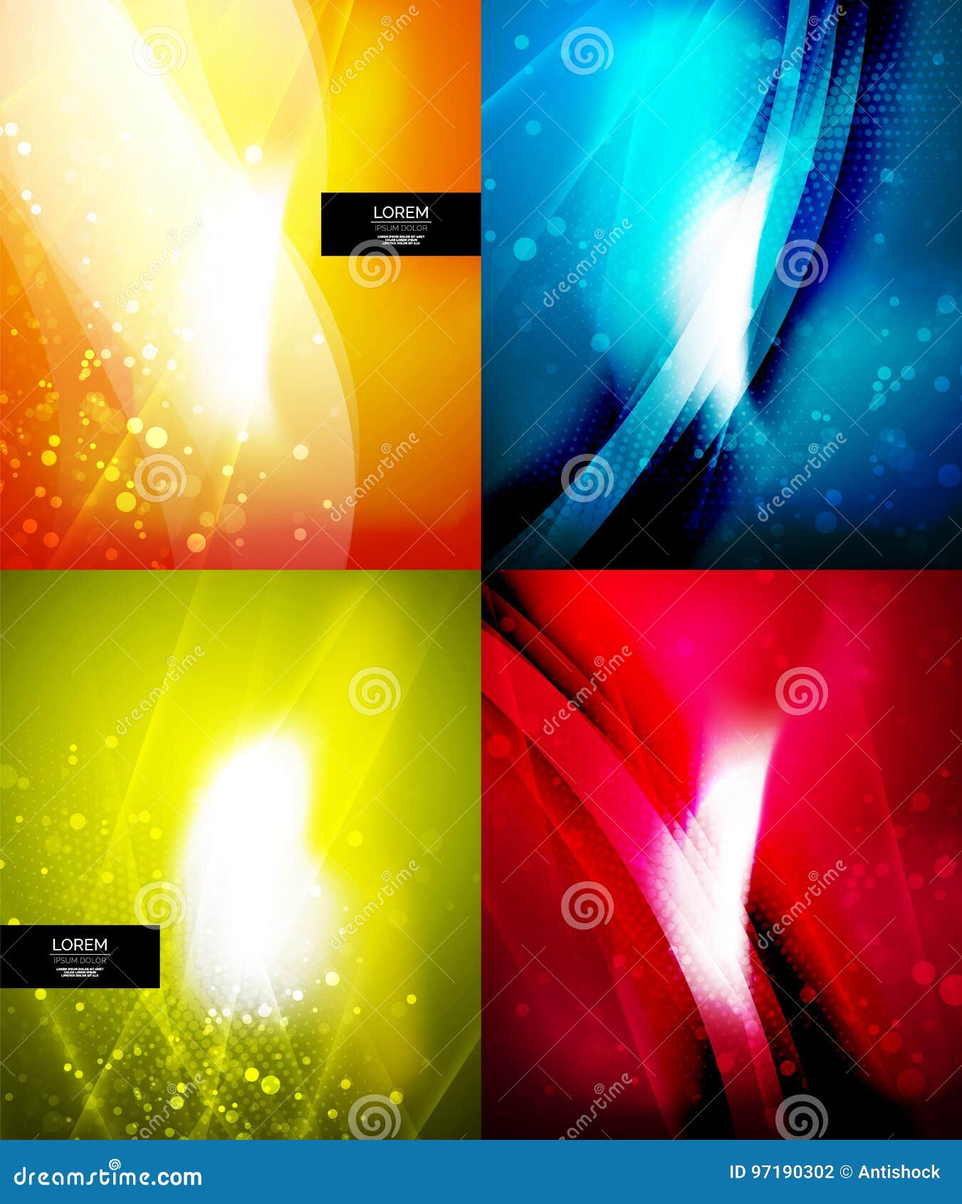 Set of Shiny Glittering Abstract Backgrounds Stock Vector ...