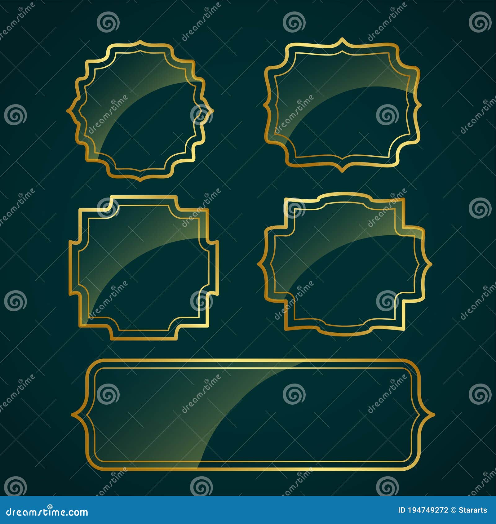 Set of Shiny Glossy Vintage Frame Labels Design Stock Vector ...
