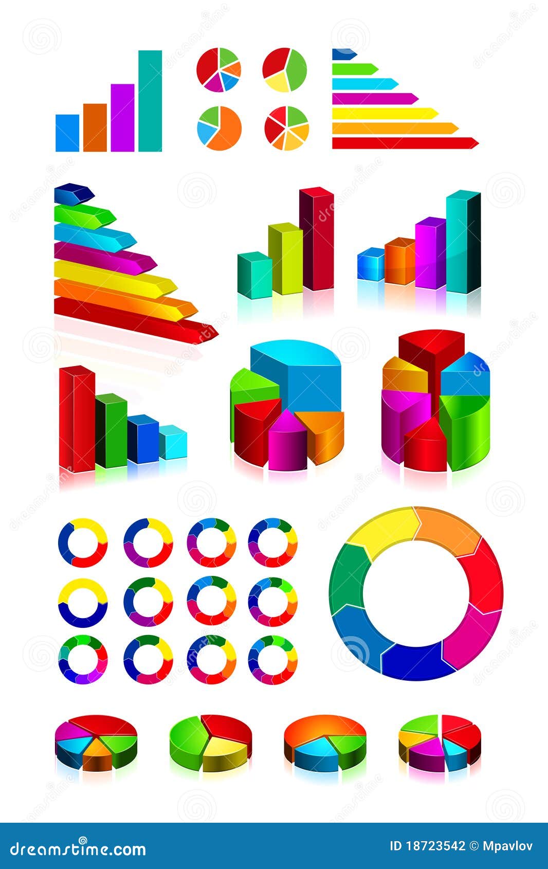 Set of Shiny Graphics and Diagram Stock Vector - Illustration of point ...