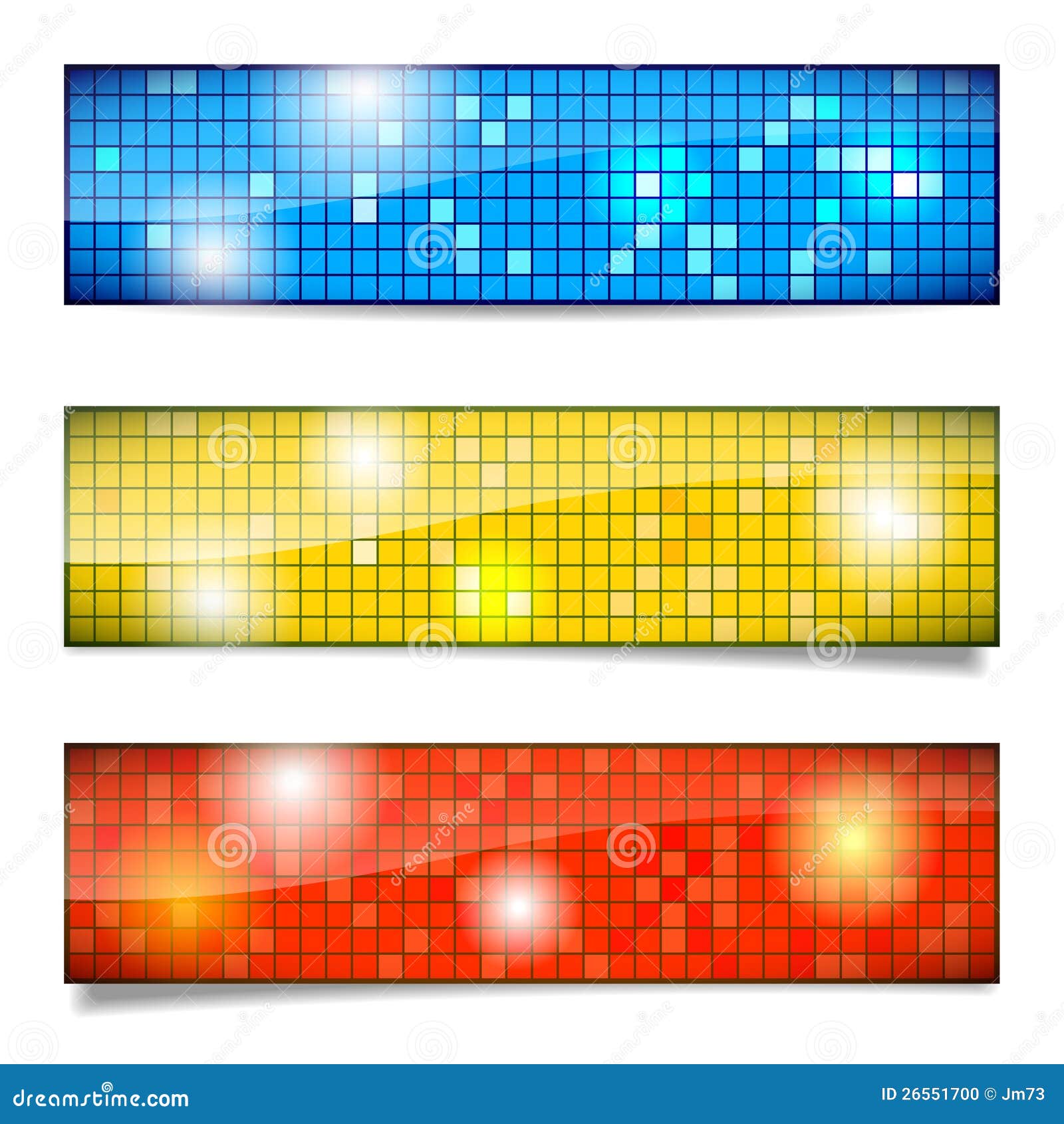 Set of Shiny Mosaic Banners Stock Vector - Illustration of border ...