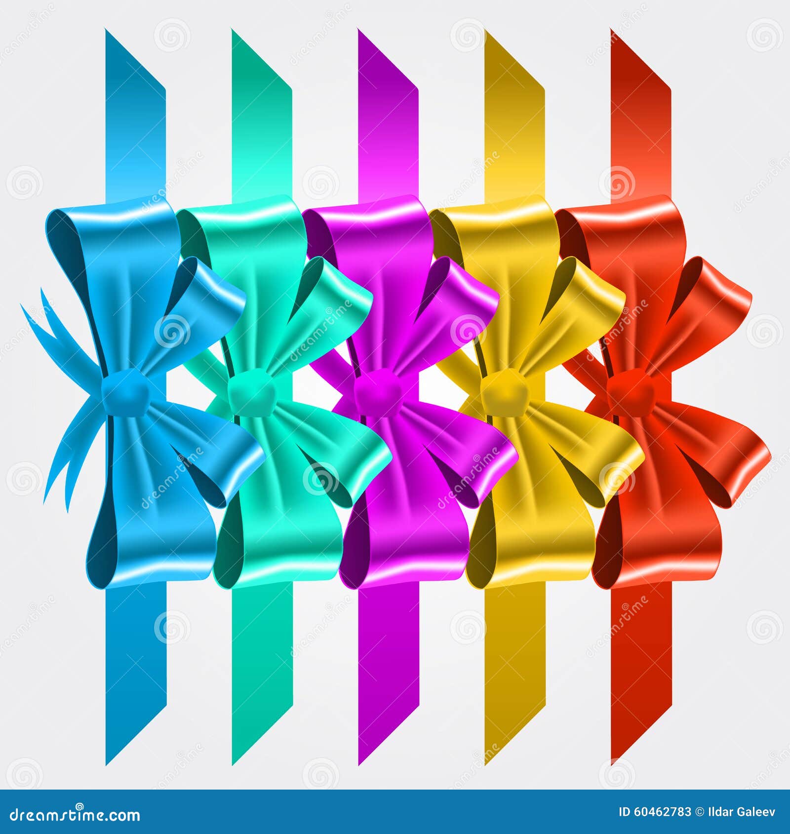 Set of shiny satin ribbons stock vector. Illustration of blue - 60462783