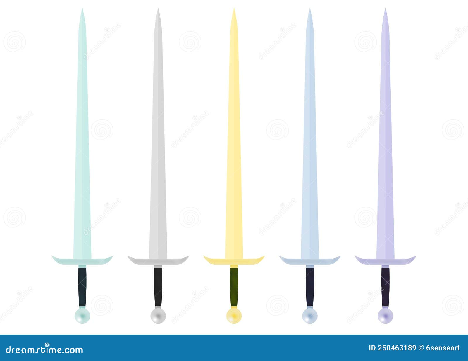 A Set of Shiny and Sharp Medieval Knight Swords Stock Image ...