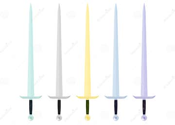 A Set of Shiny and Sharp Medieval Knight Swords Stock Image ...