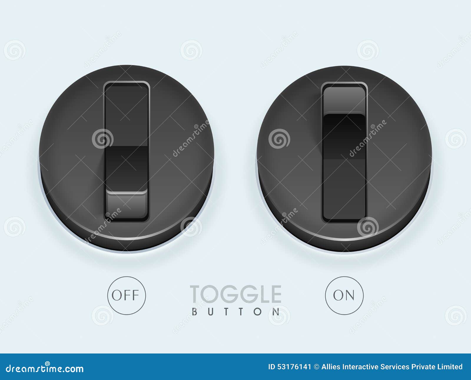 Set of Shiny Toggle Buttons. Stock Illustration - Illustration of black ...
