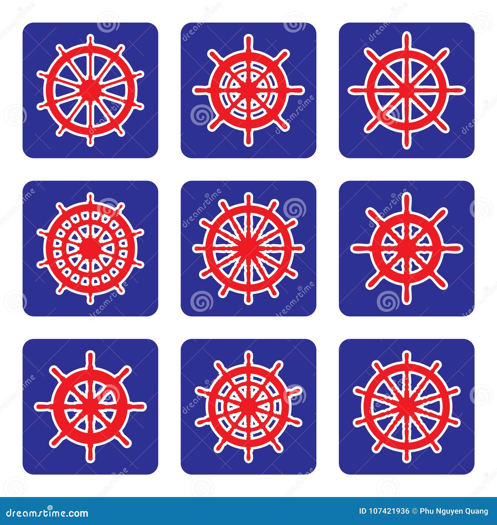 Red Ship Wheel Clip Art