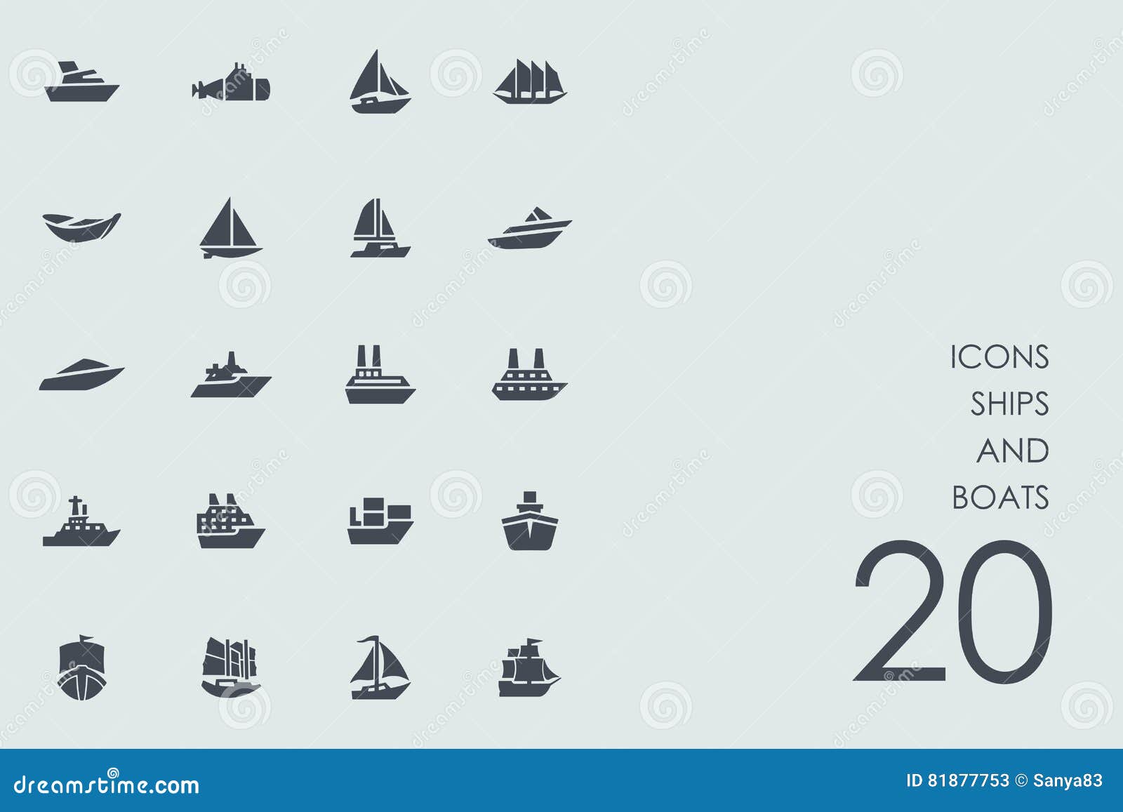 Set of Ships and Boats Icons Stock Vector - Illustration of isometric ...