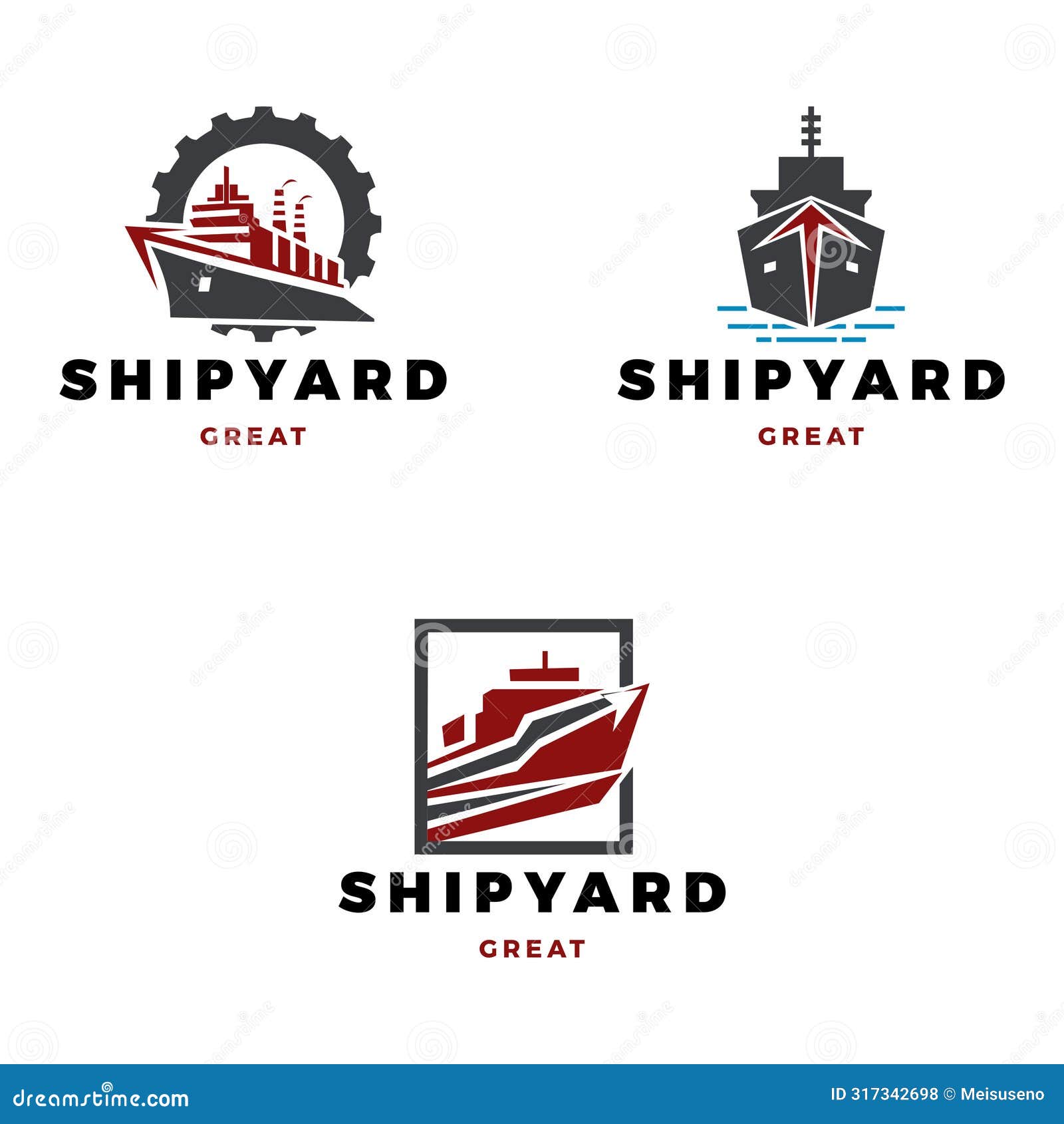 Set of Shipyard Icon Logo Design Template Stock Vector - Illustration ...