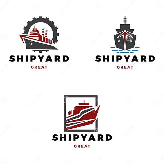 Set of Shipyard Icon Logo Design Template Stock Vector - Illustration ...