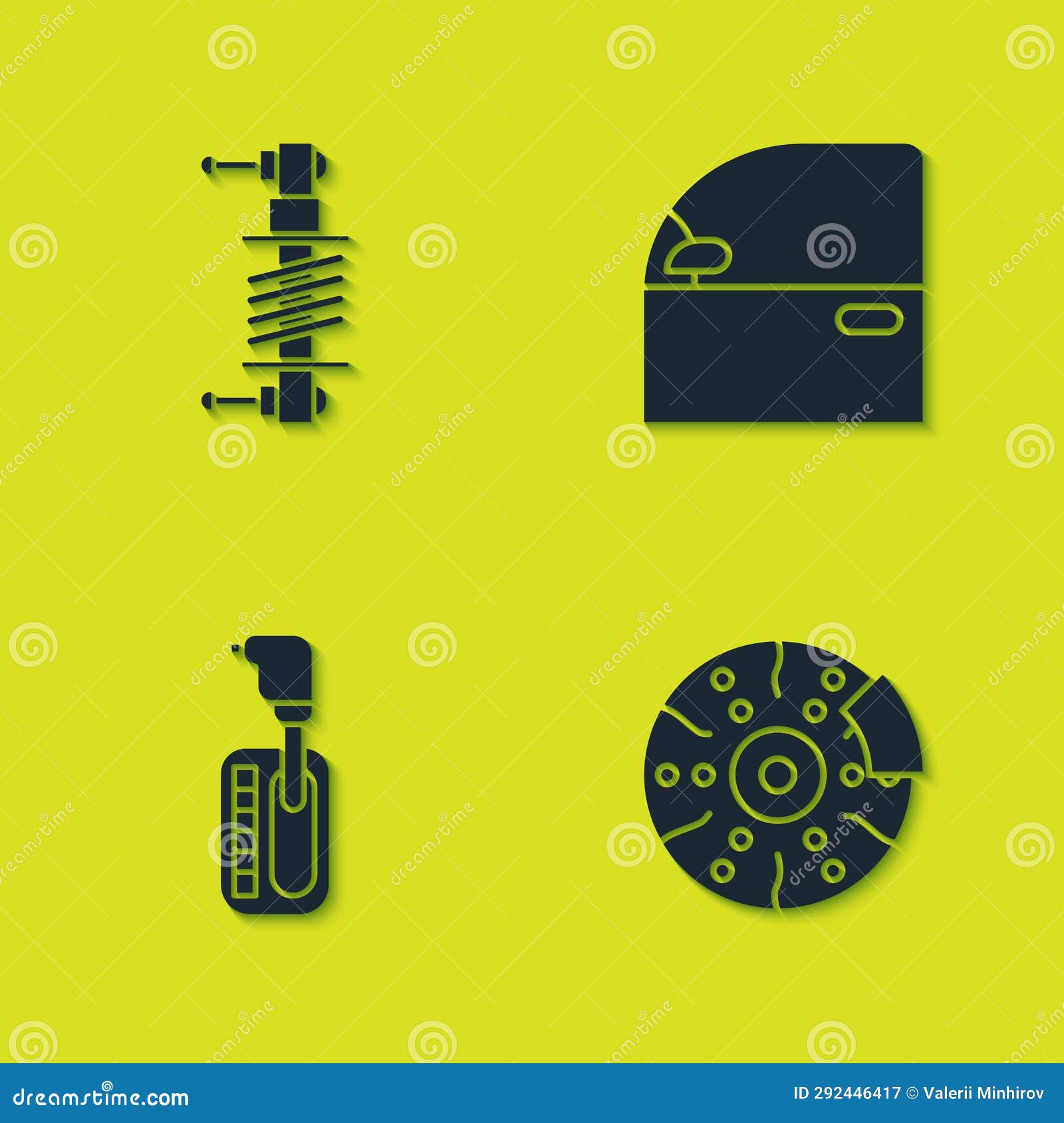 Set Shock Absorber, Car Brake Disk with Caliper, Gear Shifter and Door ... Set Shock Absorber, Car Brake Disk with Caliper, Gear Shifter and Door ...