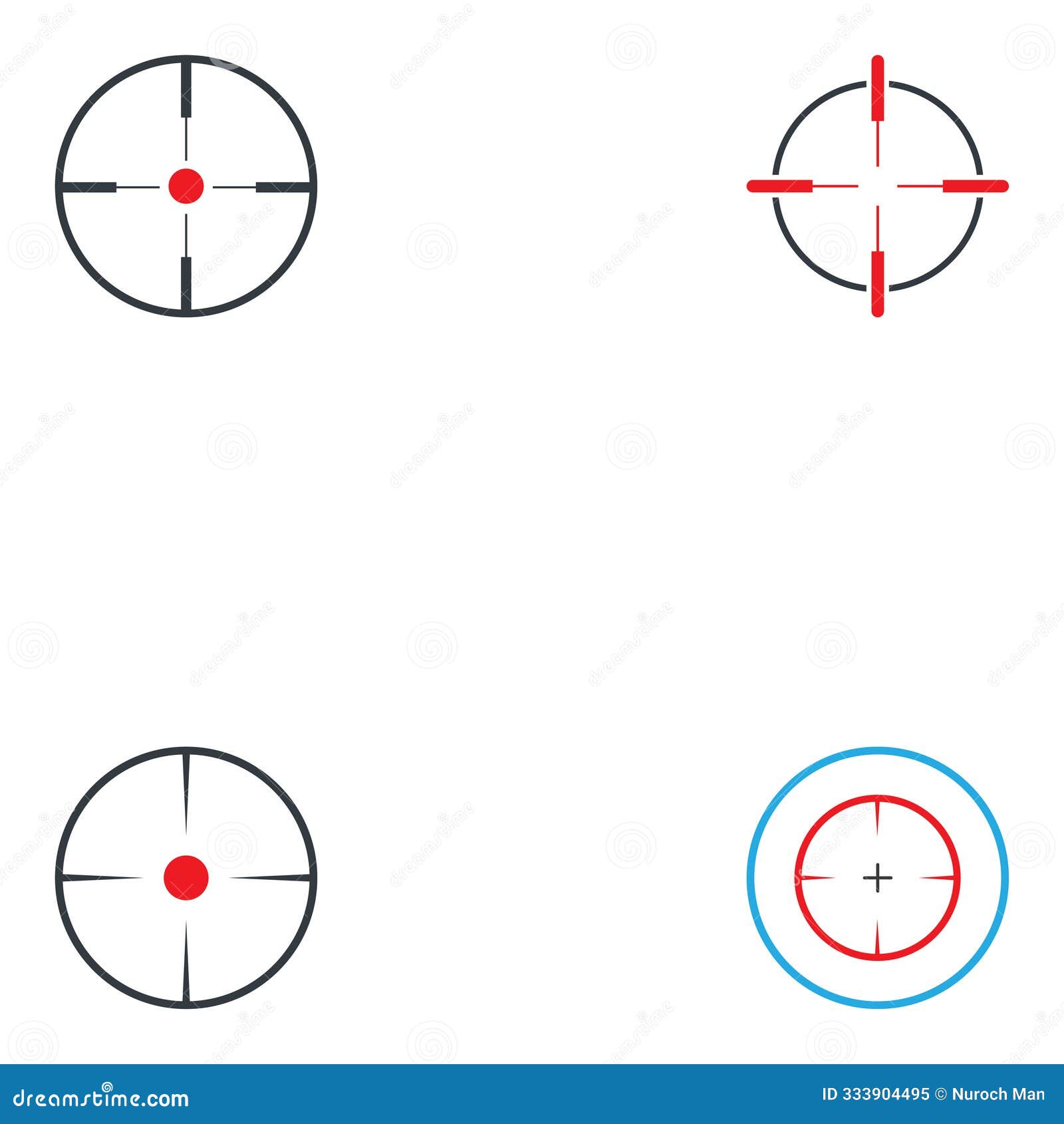 Set of Shooting Target Logo Vector Icon in Simple Design Stock Vector ...