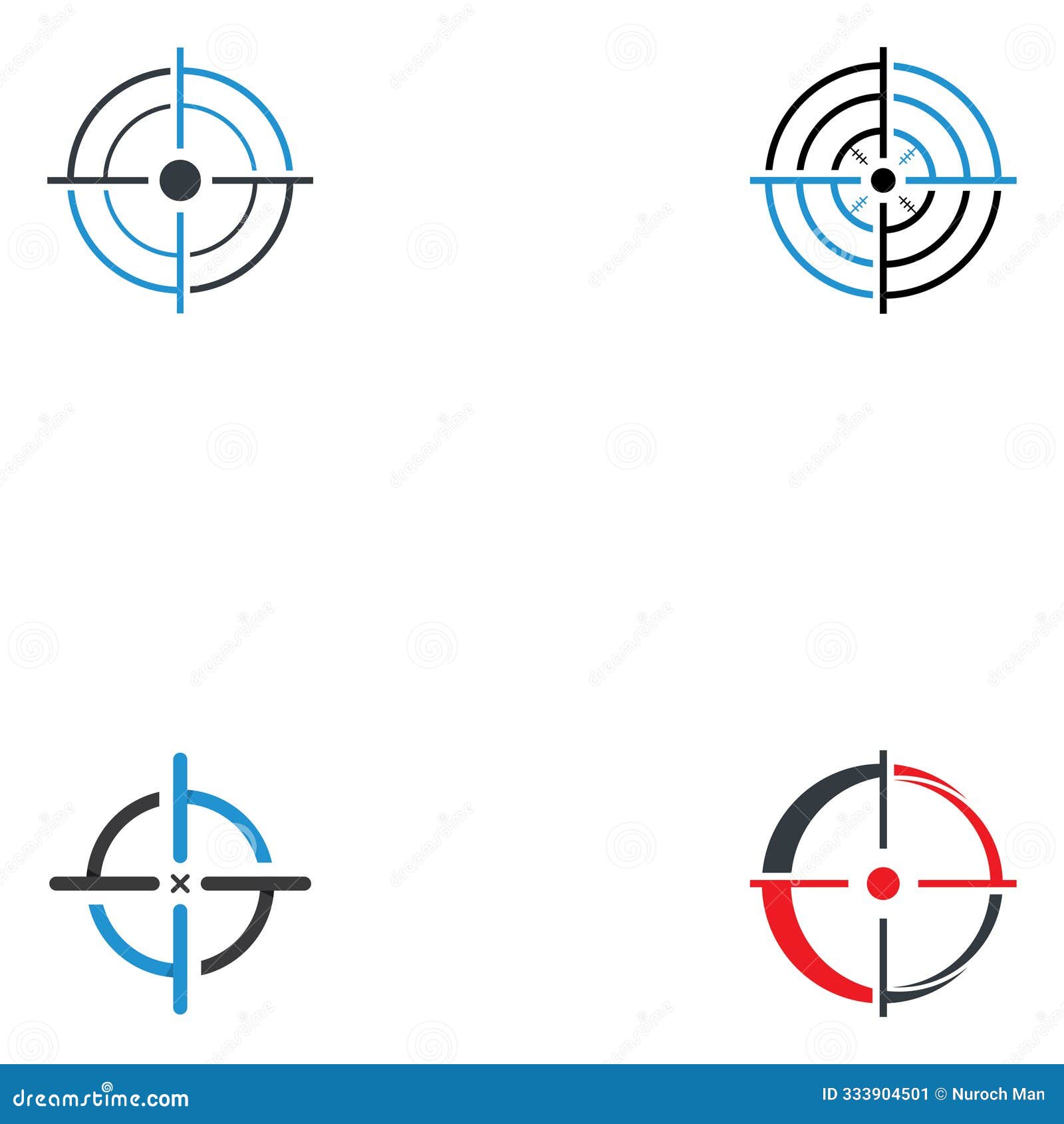 Set of Shooting Target Logo Vector Icon in Simple Design Stock Vector ...