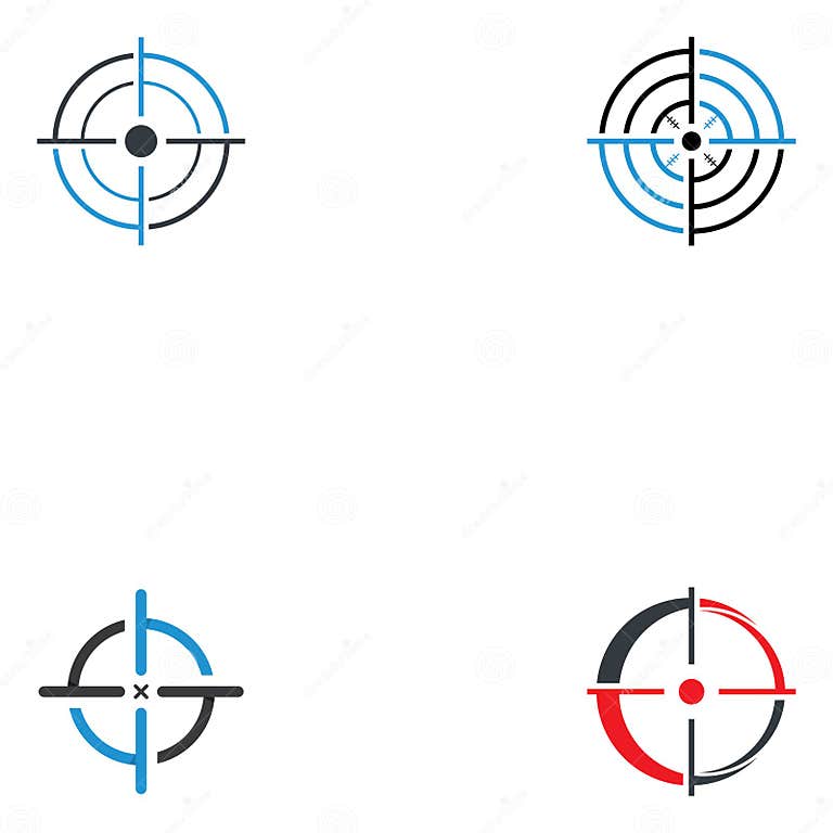 Set of Shooting Target Logo Vector Icon in Simple Design Stock Vector ...