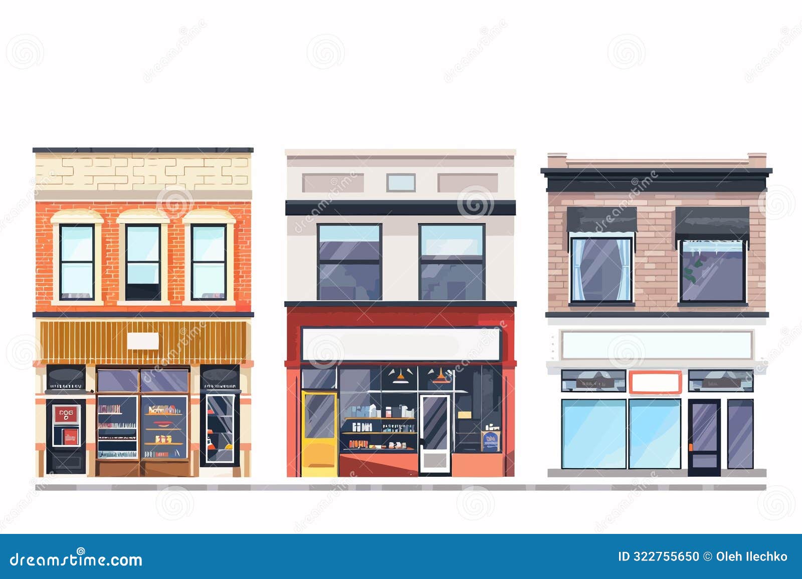 Set of Shop Buildings Isolated Vector Style Stock Vector - Illustration ...