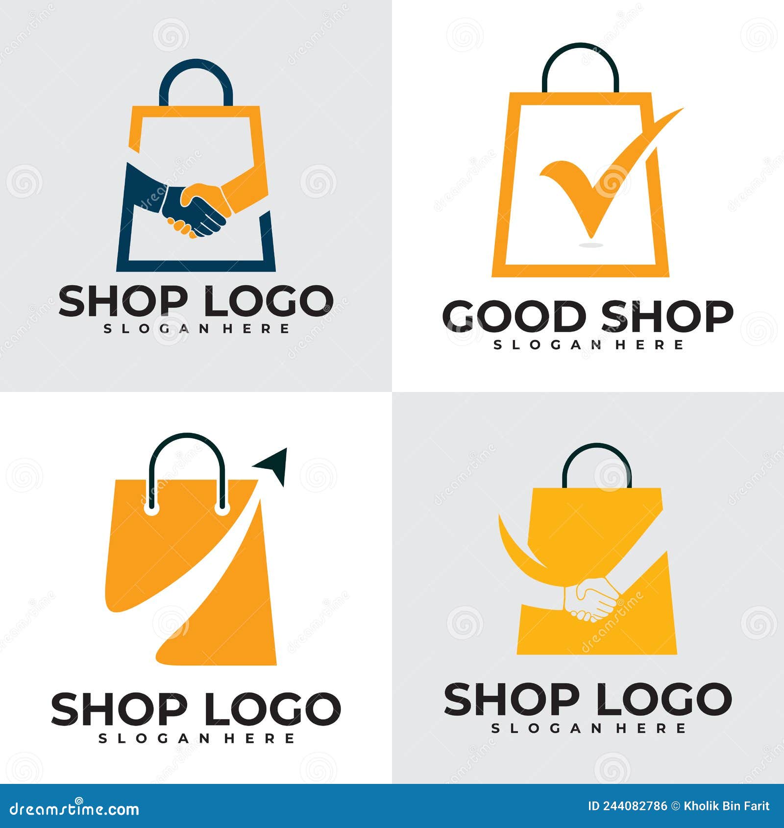 Set of Shop Logo Vector Design Template Stock Vector - Illustration of ...