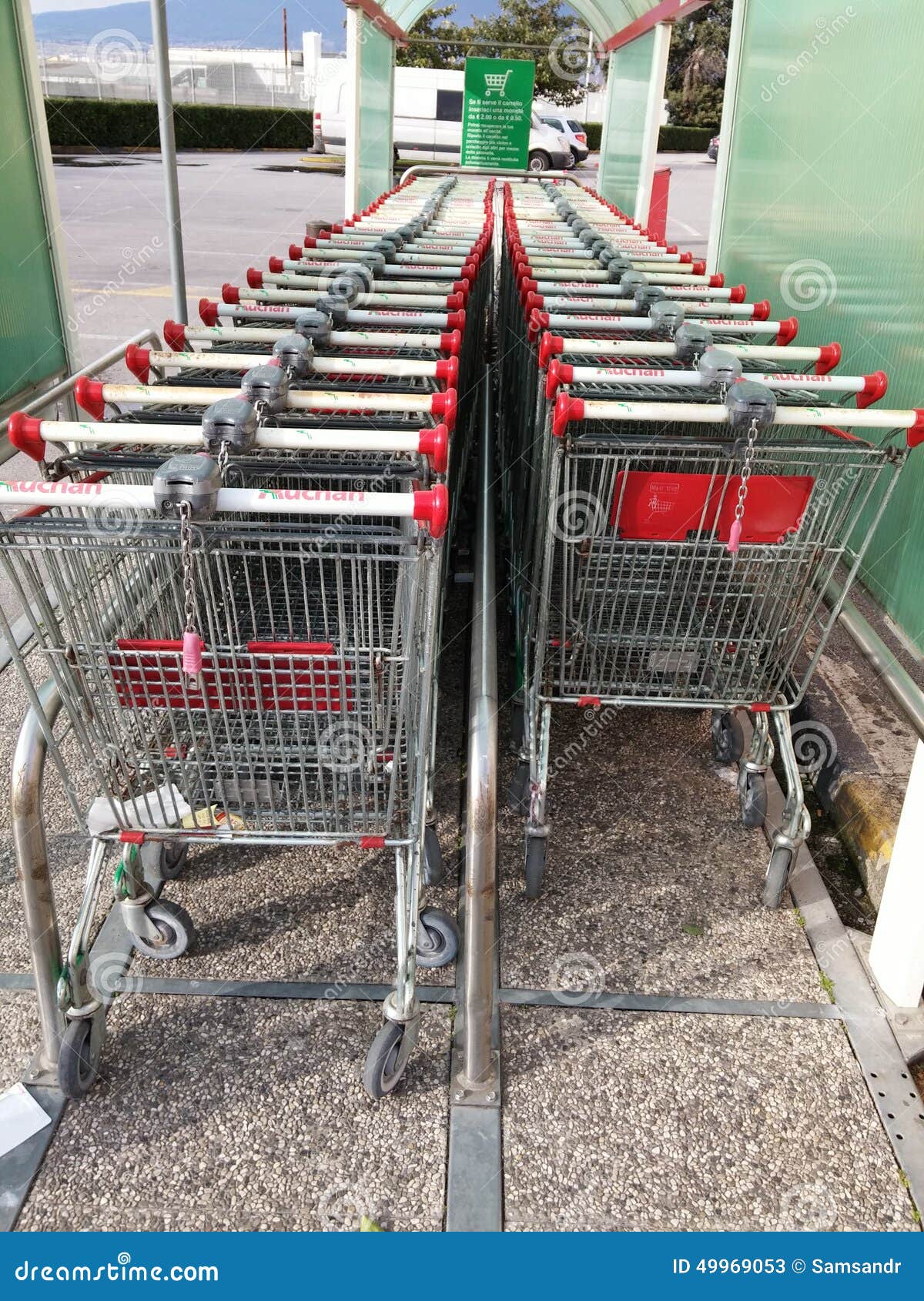 Set of Shopping Trolley in Supermarket Editorial Stock Photo - Image of ...