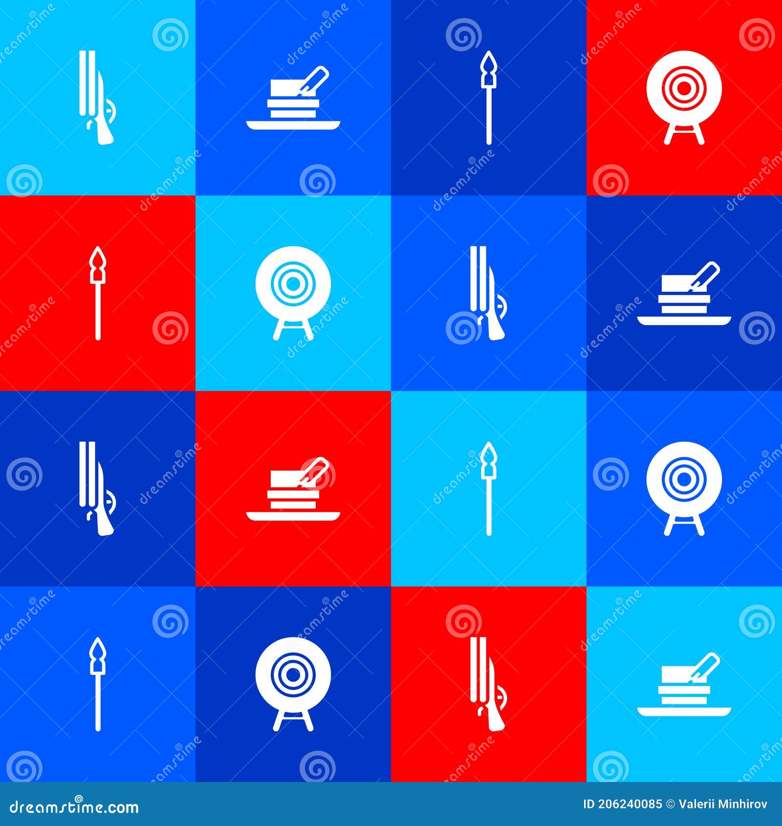 Set Shotgun, Hunter Hat with Feather, Medieval Spear and Target Sport ...