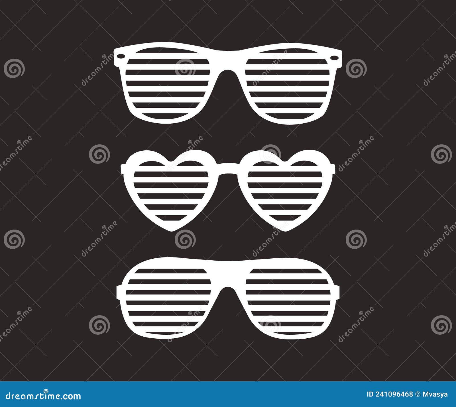 Set of Shutter-shades Sunglasses Background Vector Set of Shutter ...