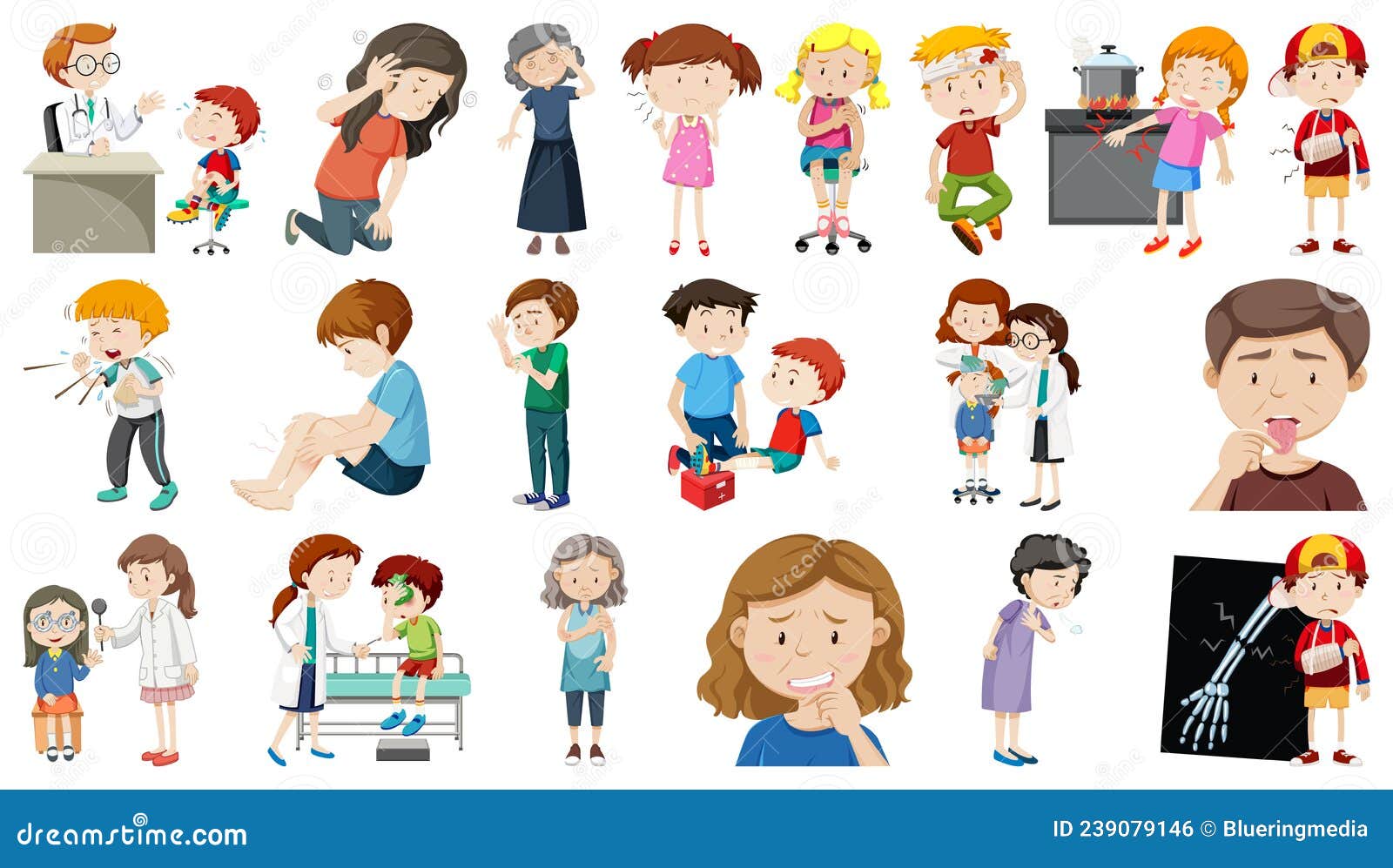 Set of Sick People with Different Symptoms Stock Vector - Illustration ... Set of Sick People with Different Symptoms Stock Vector - Illustration ...