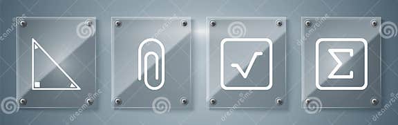 Set Sigma Symbol, Square Root, Paper Clip and Triangle Math. Square ...