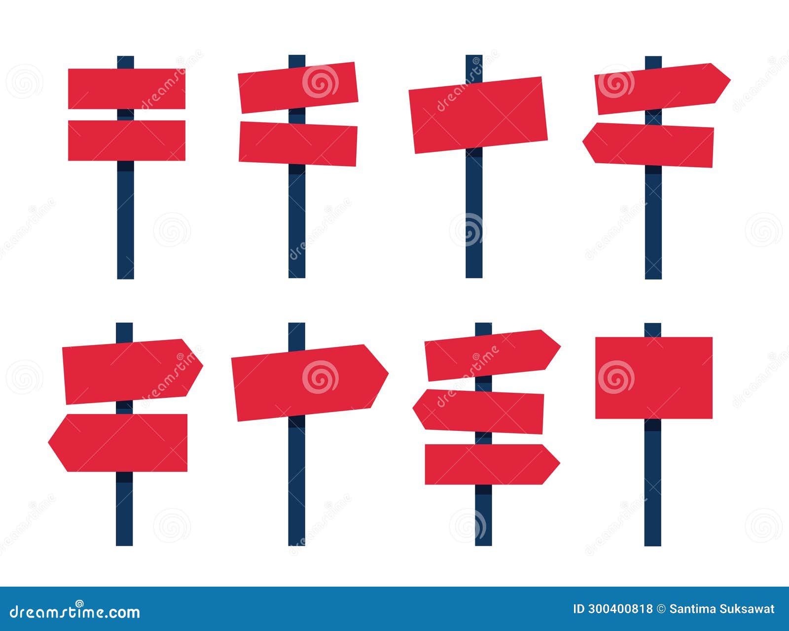 Set of Sign Boards Vector Illustration Stock Illustration ...