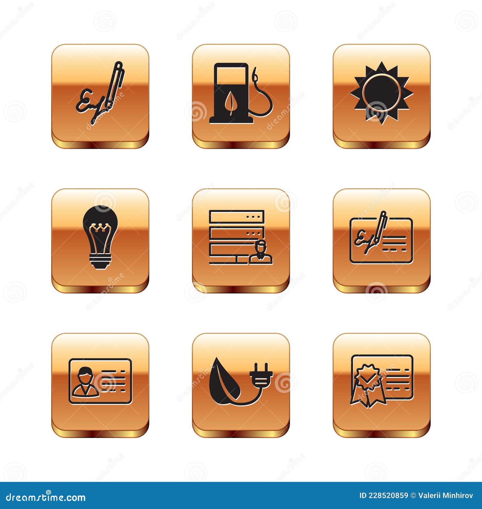 Set Signature, Identification Badge, Electric Saving Plug in Leaf ...