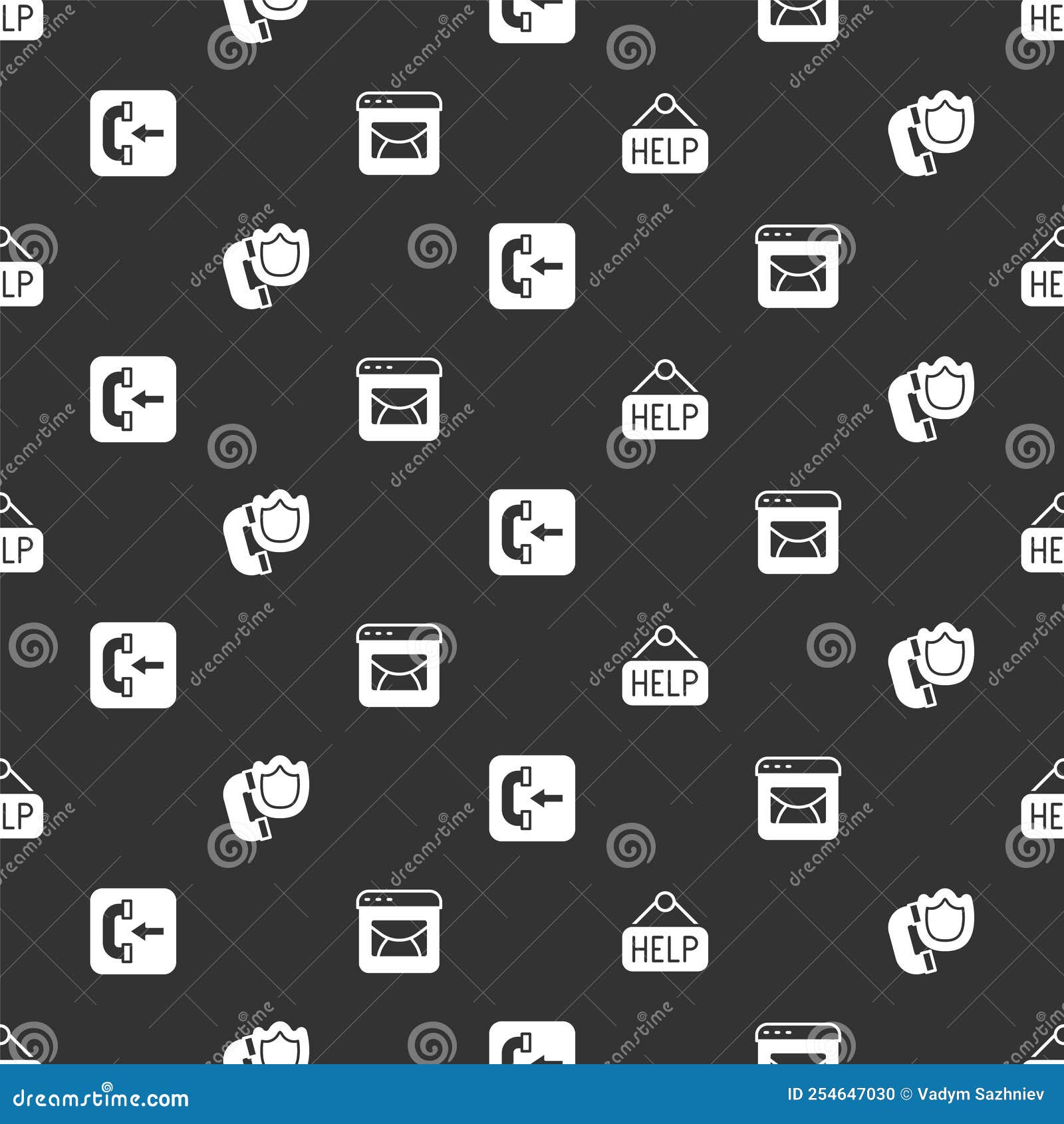 Set Signboard with Text Help, Telephone Handset Shield, Incoming Call ...