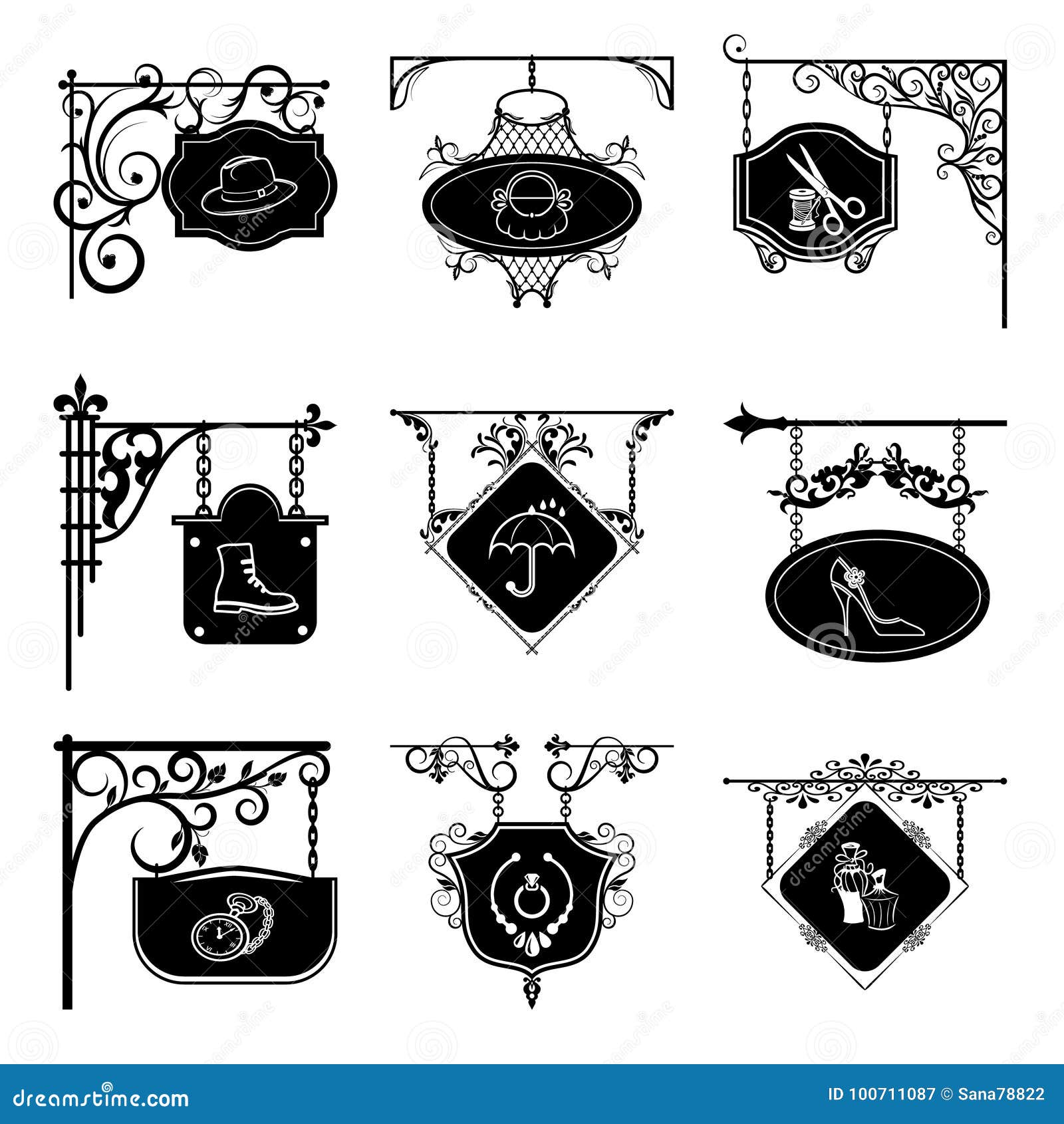 Set of Signboards. Can Be Used As a Framework, Signs for Design and ...