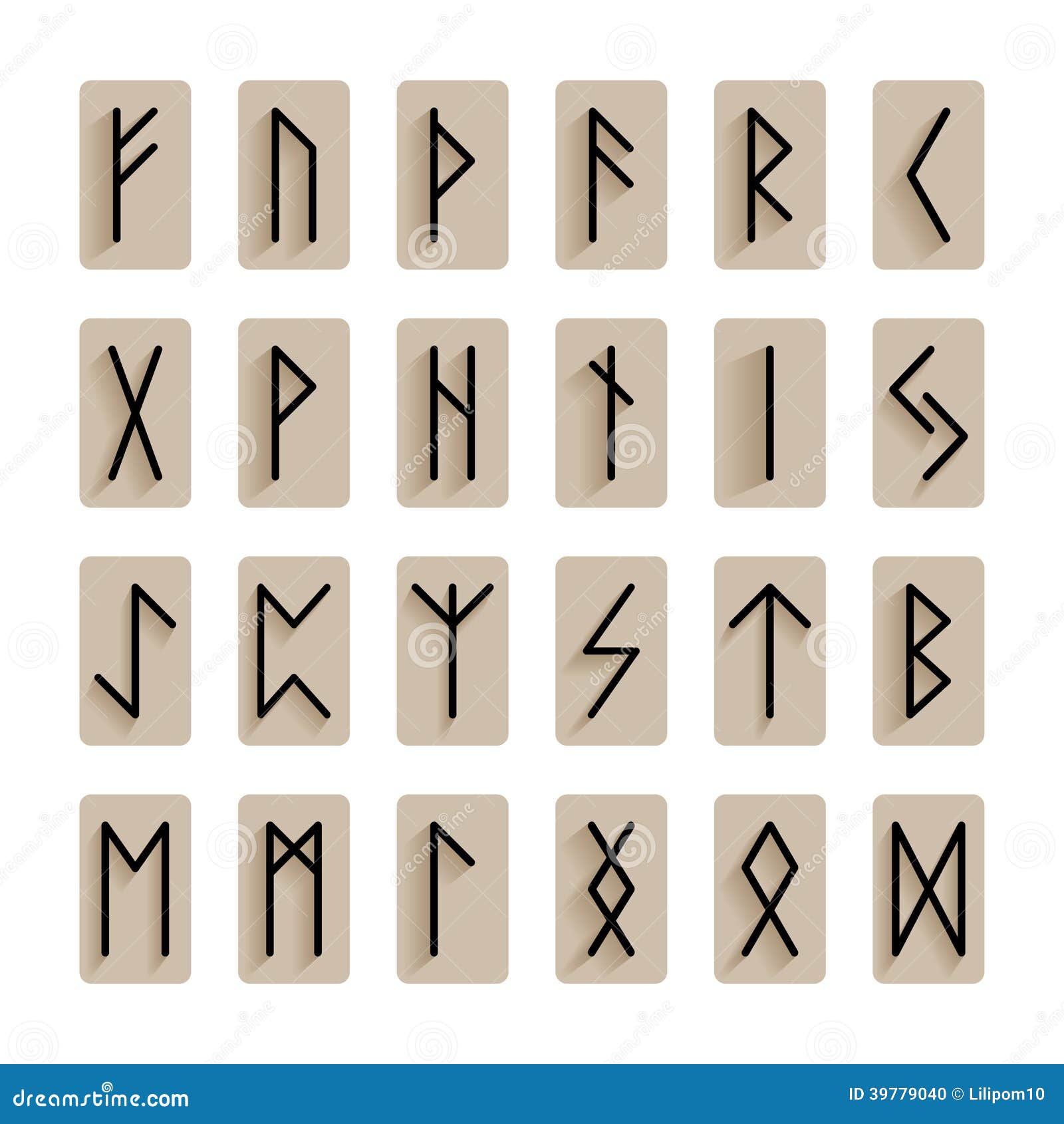 Set of Signs Runes Isolated Stock Vector - Illustration of paper ...