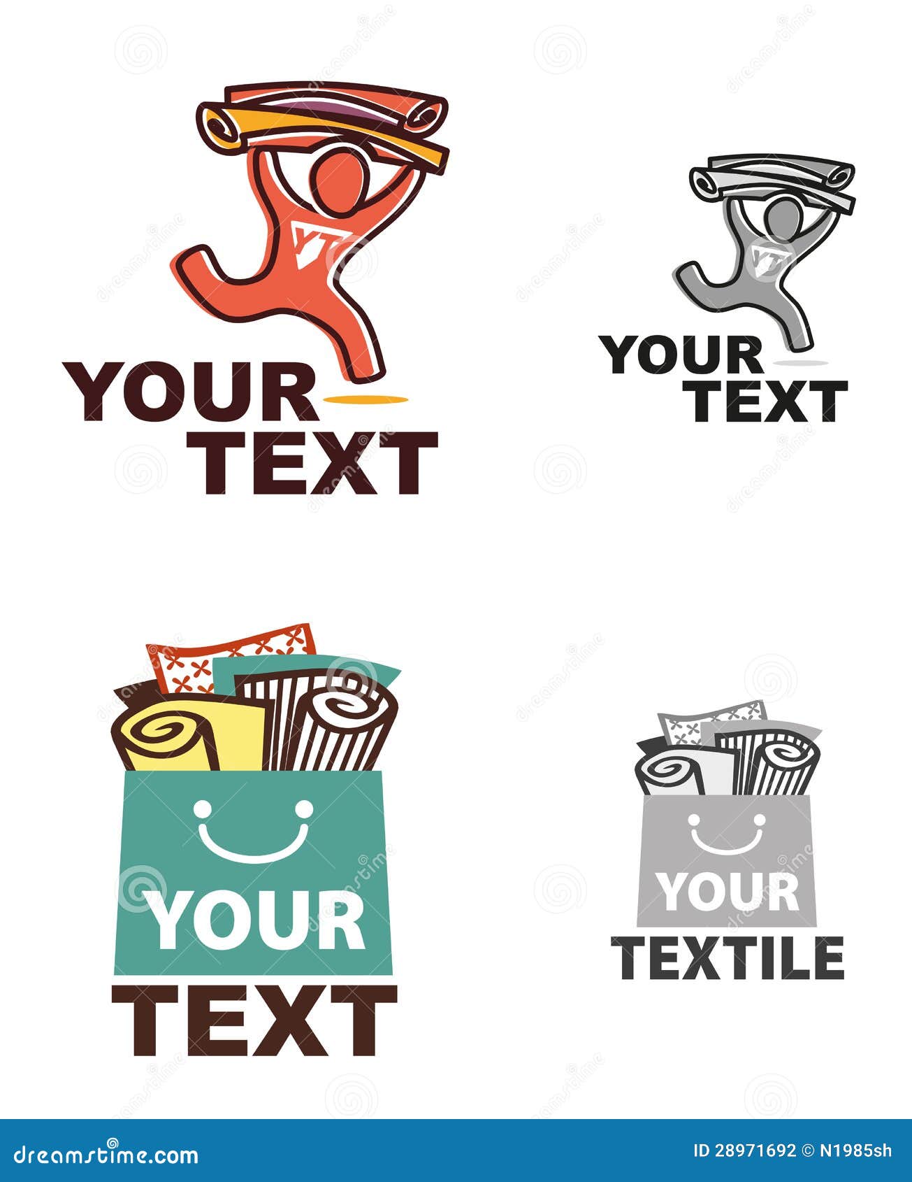 Set of signs of textile stock vector. Illustration of design - 28971692